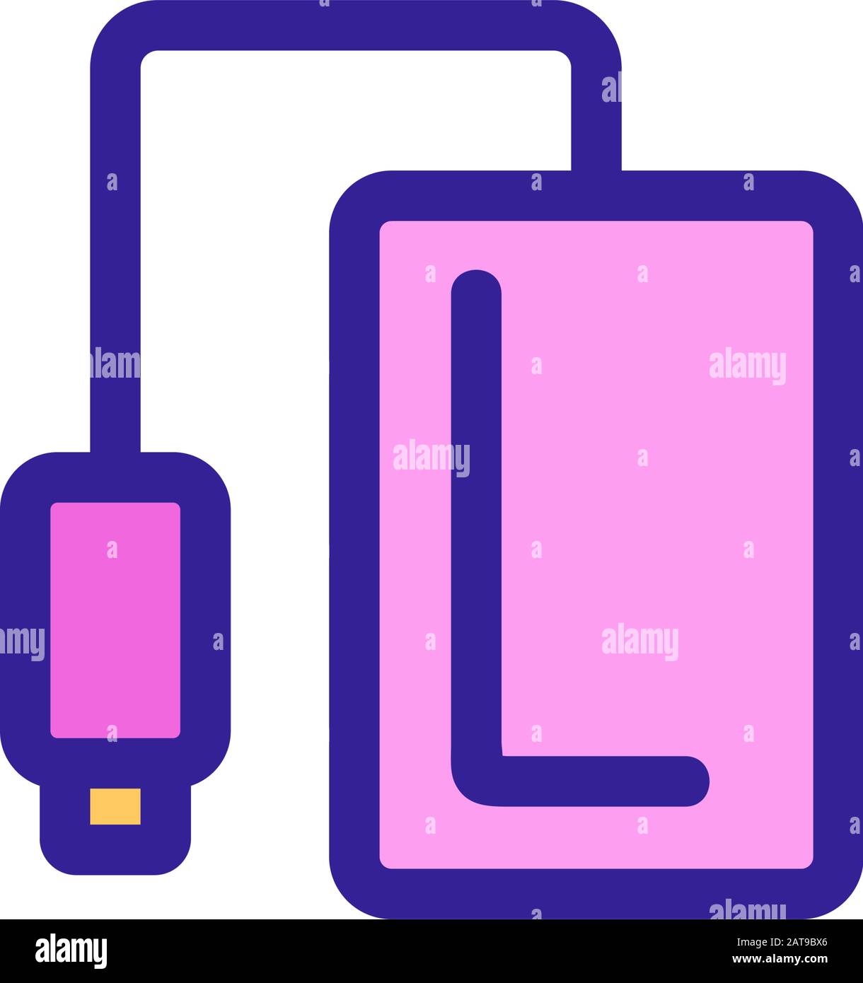 Portable charger for mobile vector icon. Isolated contour symbol ...