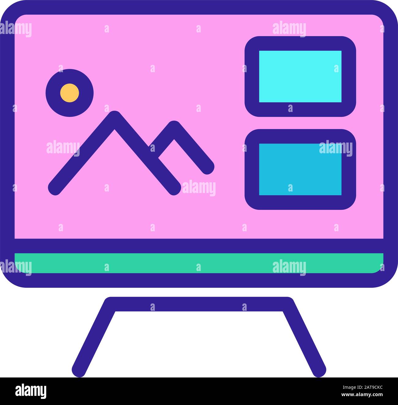 TV vector icon. Isolated contour symbol illustration Stock Vector Image ...
