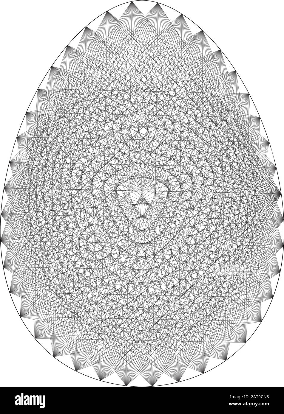 Vector Cobweb Op Art Egg Shape - Generative Art Network Concept ...