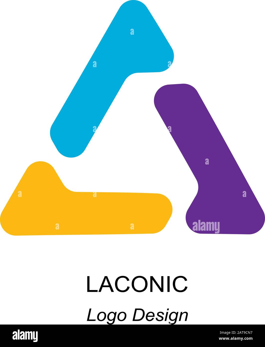 Vector Bright Laconic Trio Logotype - Geometric Delta Logo Concept ...