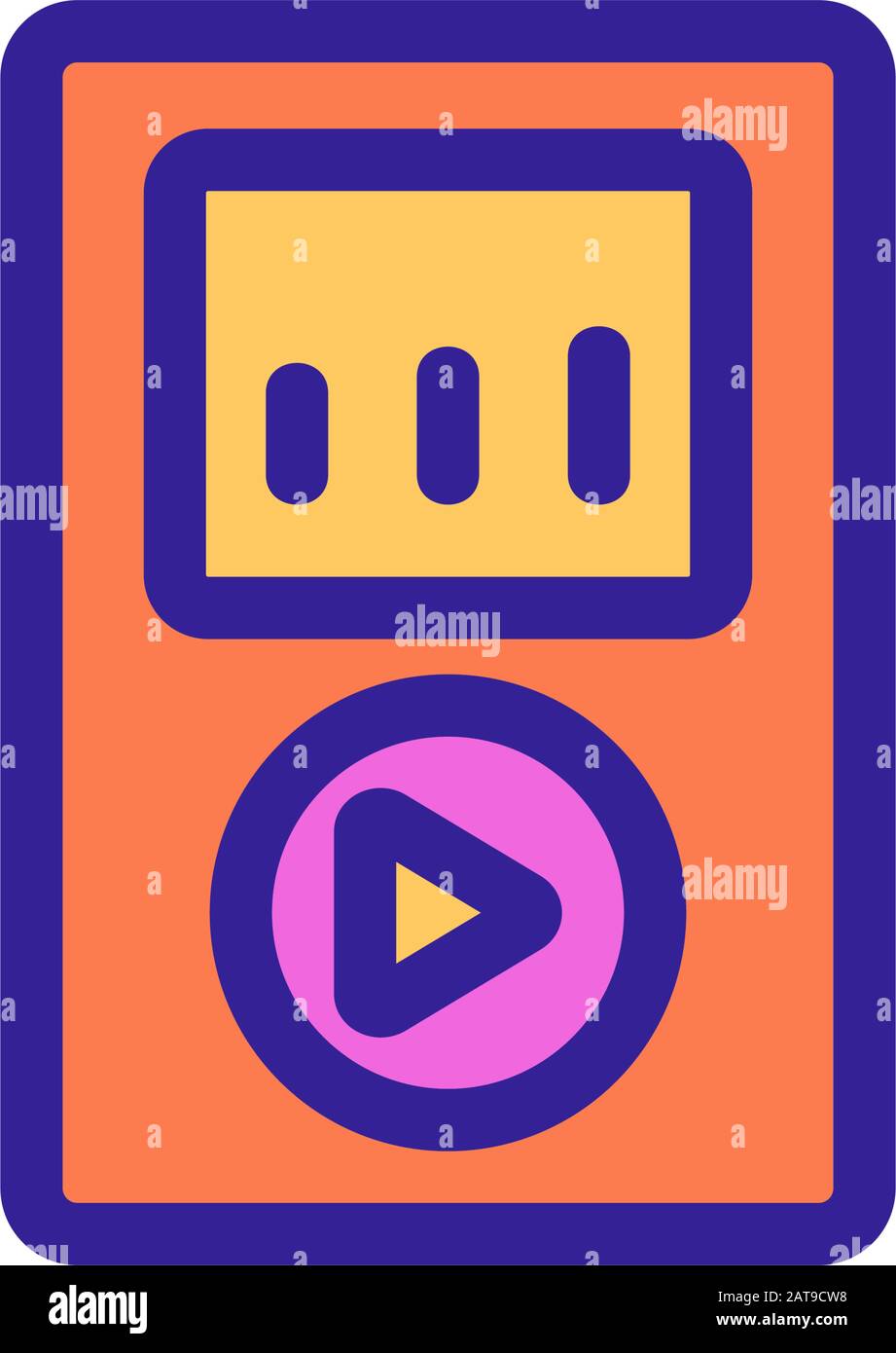 Music player icon vector. Isolated contour symbol illustration Stock ...