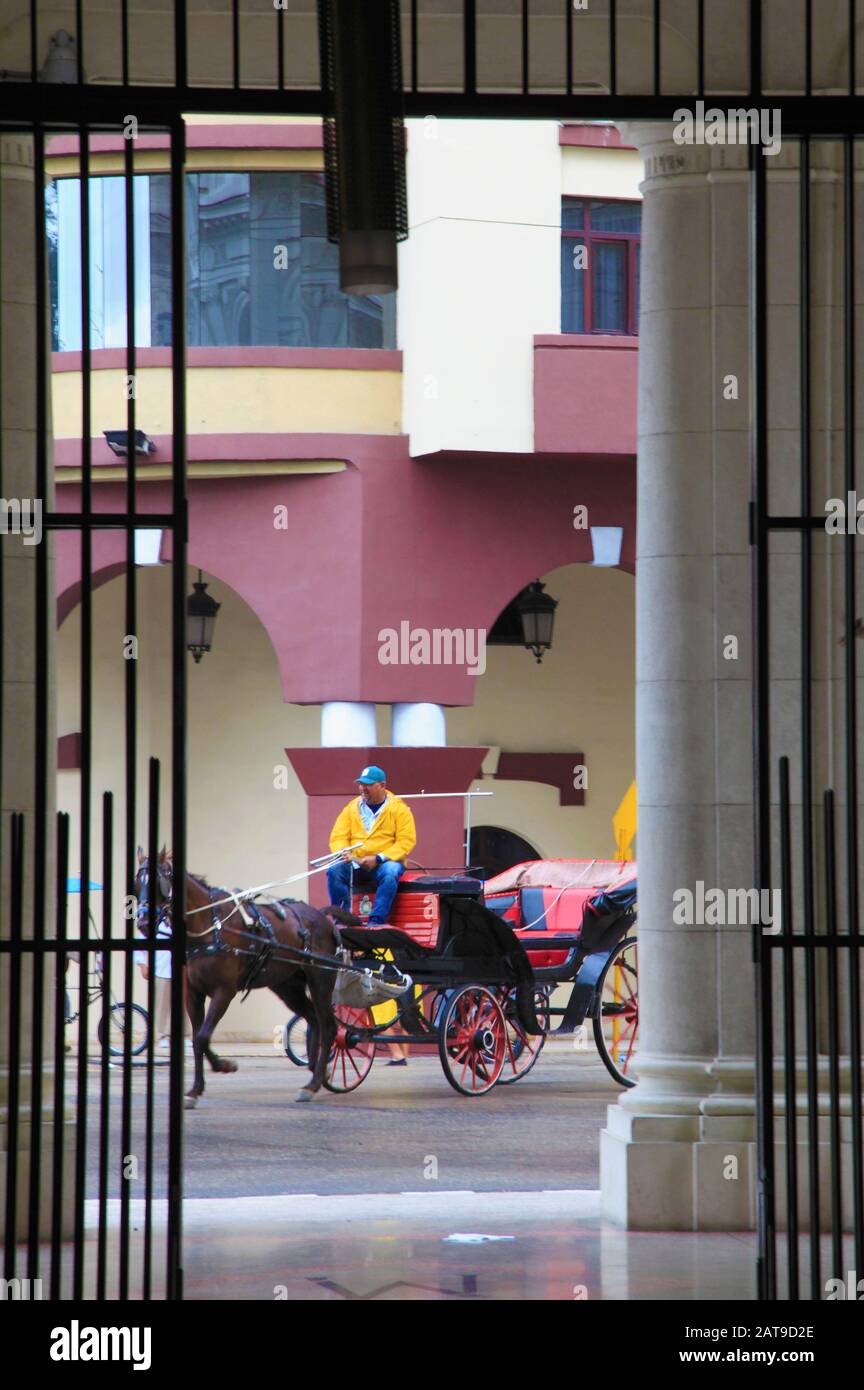 Cuba, Havana, street scene, horse carriage Stock Photo - Alamy
