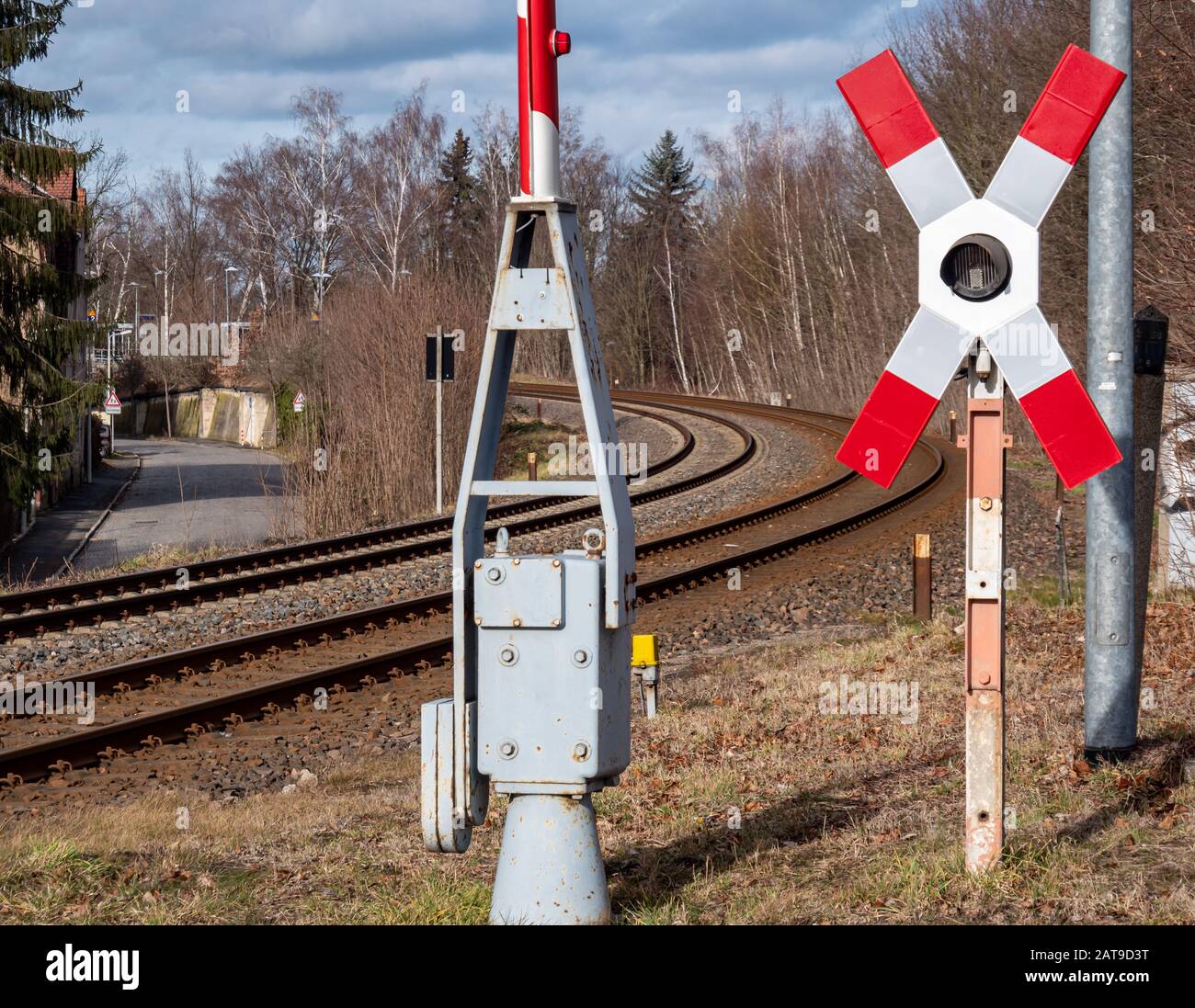At the Railroad Crossing in Germany Stock Photo - Alamy