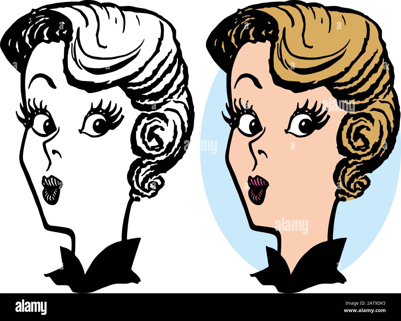 Amused surprised woman Stock Vector Images - Alamy