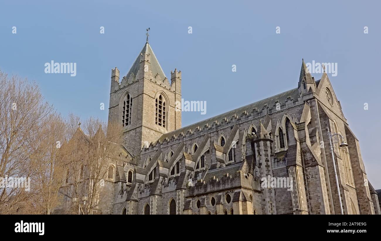 Medieval gothic architecture of Christ Church Cathedral, Dublin ...