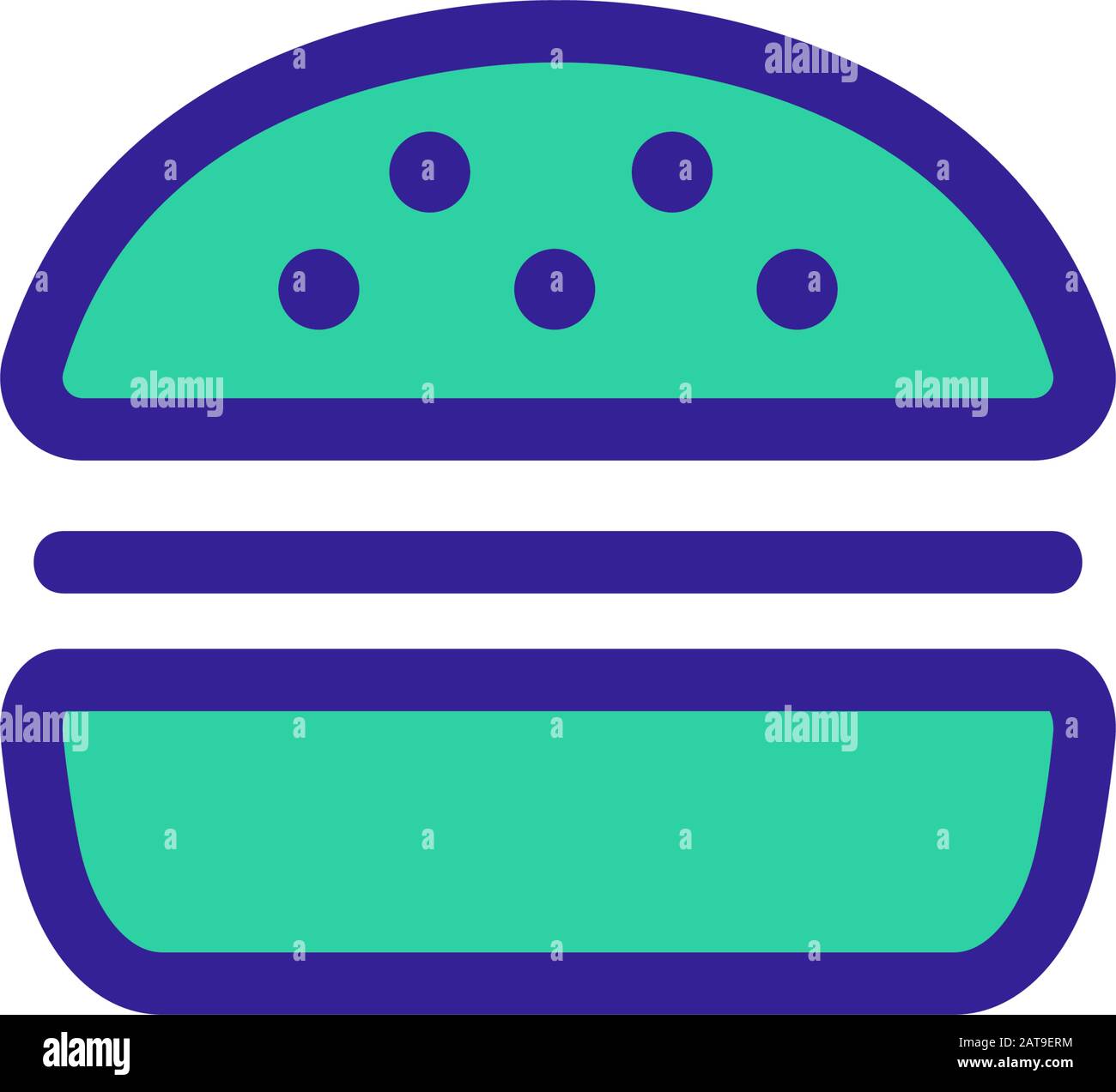 Burger icon vector. Isolated contour symbol illustration Stock Vector ...