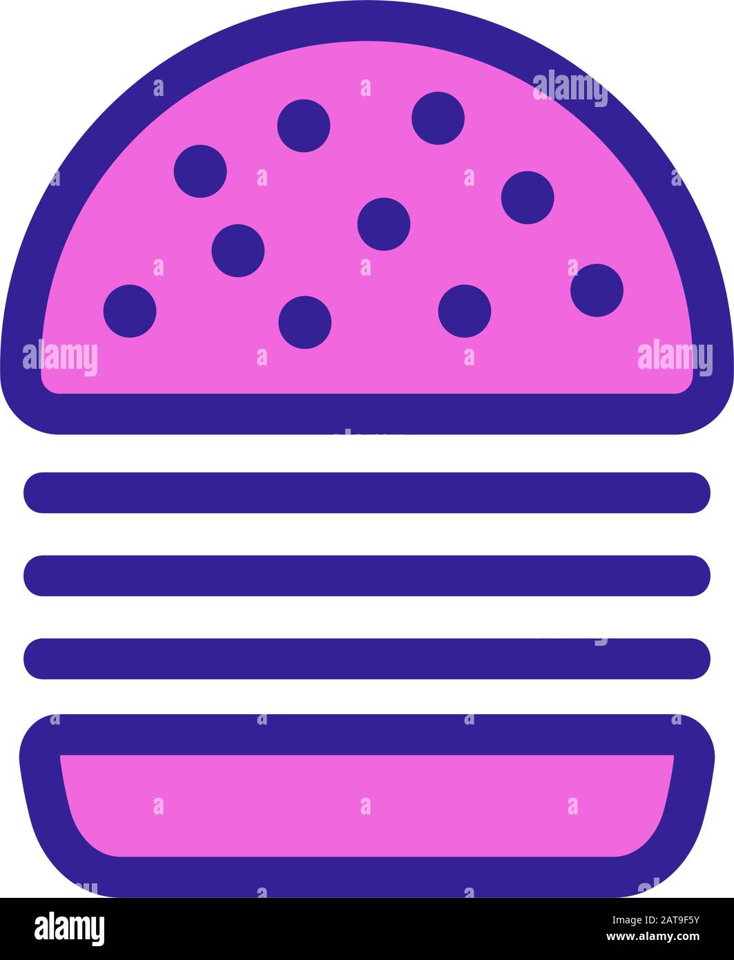 Burger icon vector. Isolated contour symbol illustration Stock Vector ...