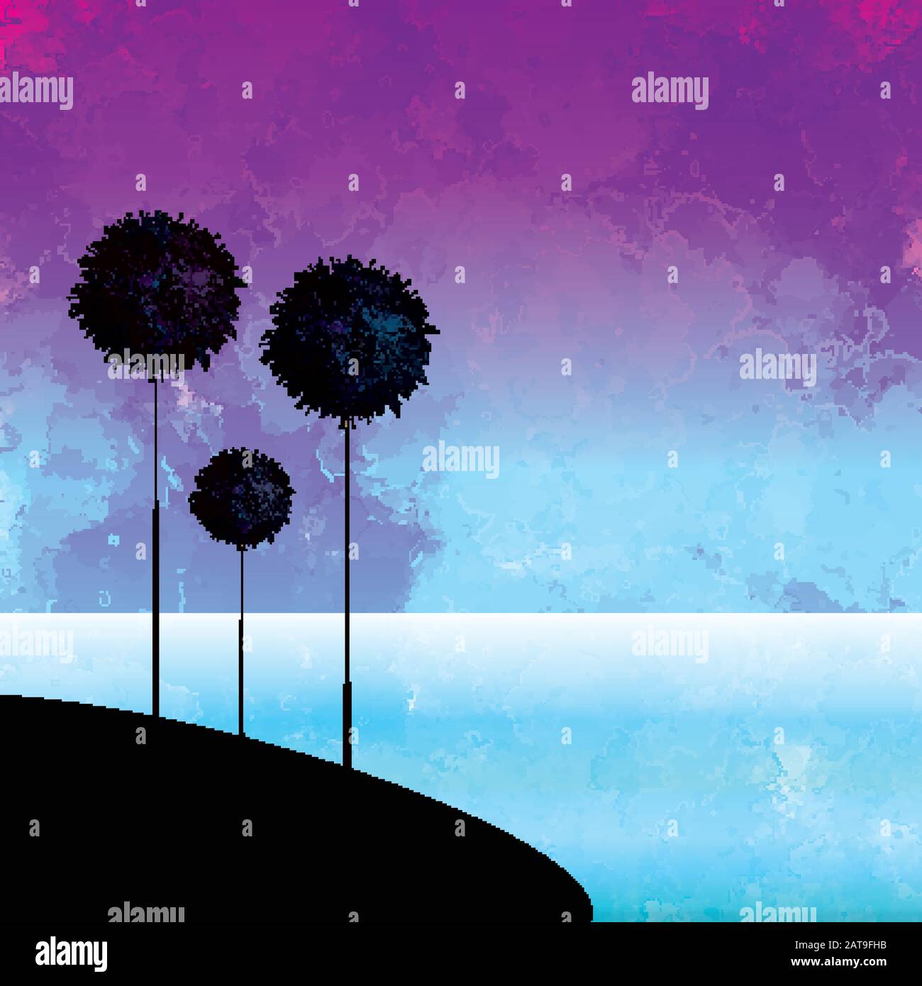 Watercolor Round Tree - vector illustration Stock Vector Image & Art ...