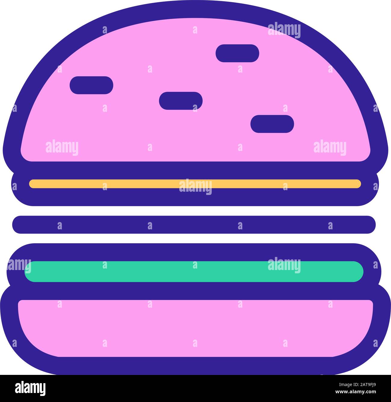Burger icon vector. Isolated contour symbol illustration Stock Vector ...