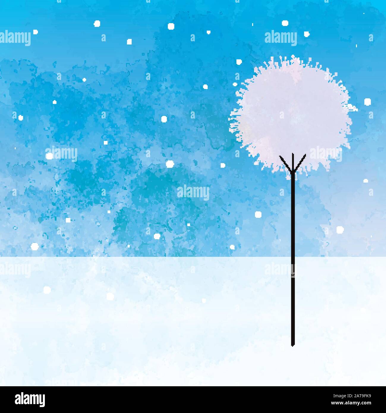 Watercolor Round Tree - vector illustration Stock Vector Image & Art ...