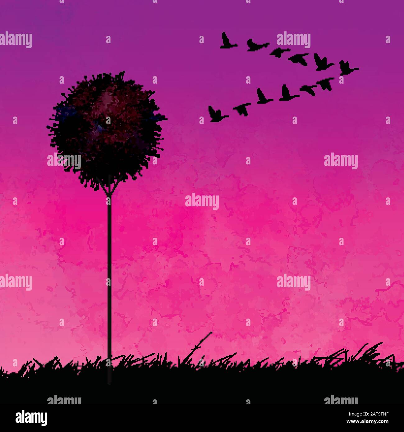 Watercolor Round Tree - vector illustration Stock Vector Image & Art ...