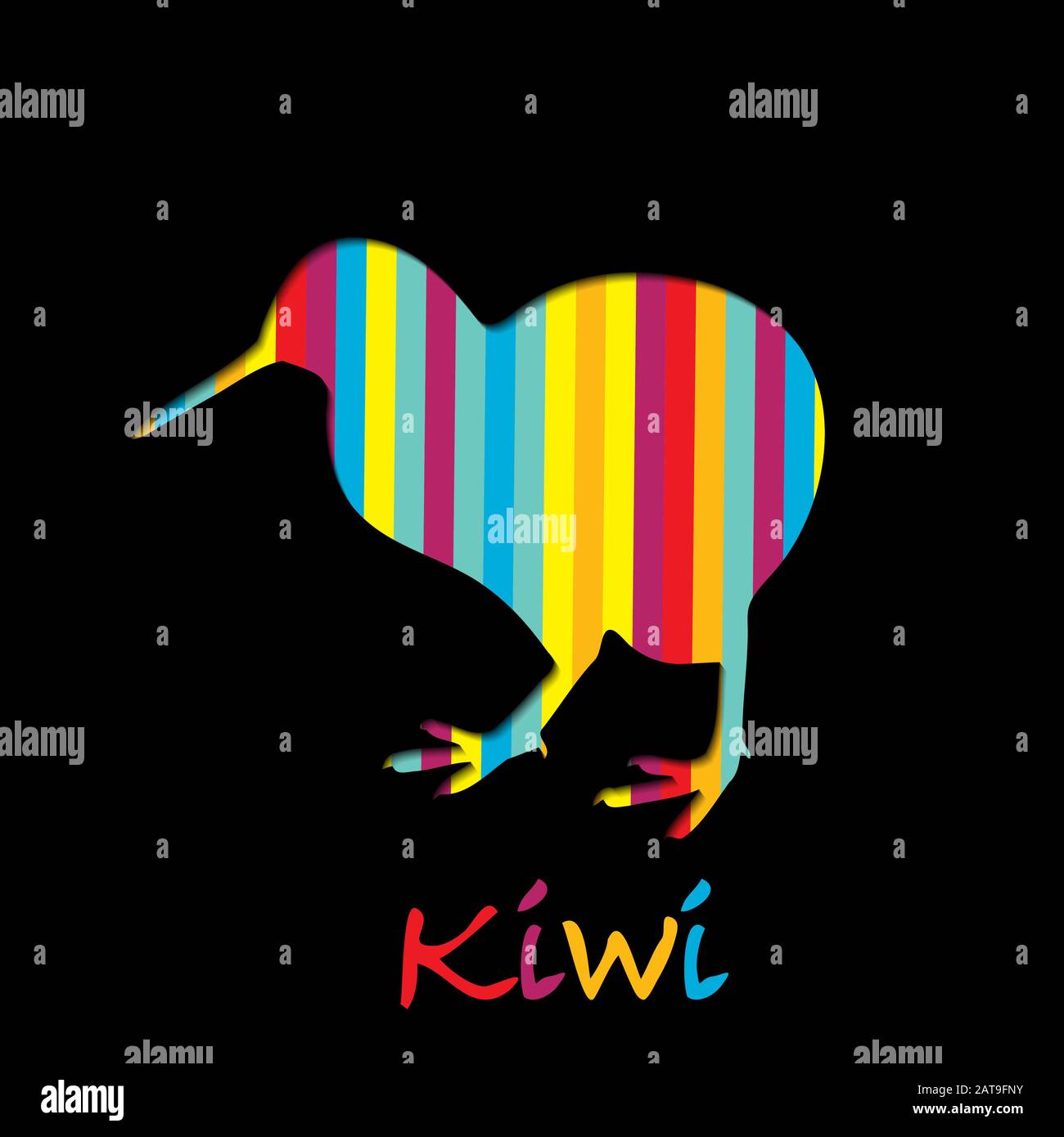 Paper Bright Carved Kiwi - Vector Illustration Stock Vector Image & Art ...