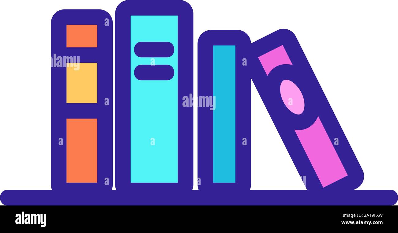 books on the shelf icon vector. Isolated contour symbol illustration ...