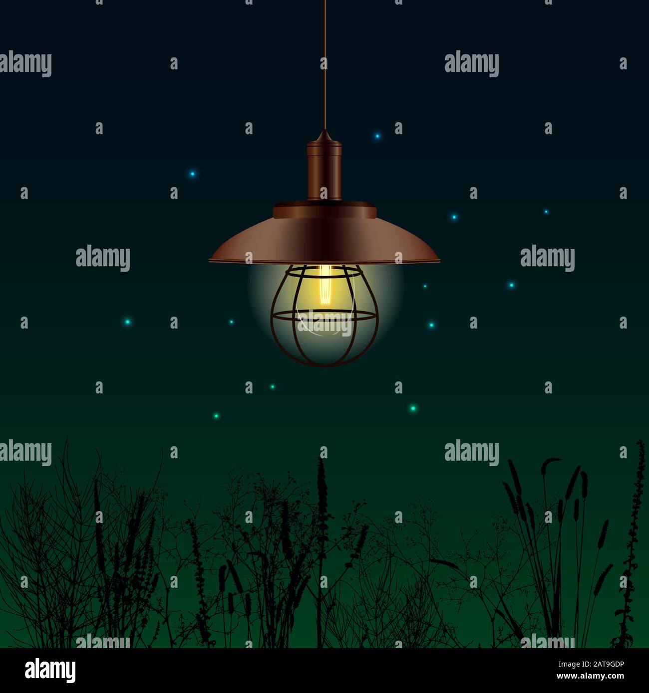 Old Lantern - Vector Illustration Stock Vector Image & Art - Alamy