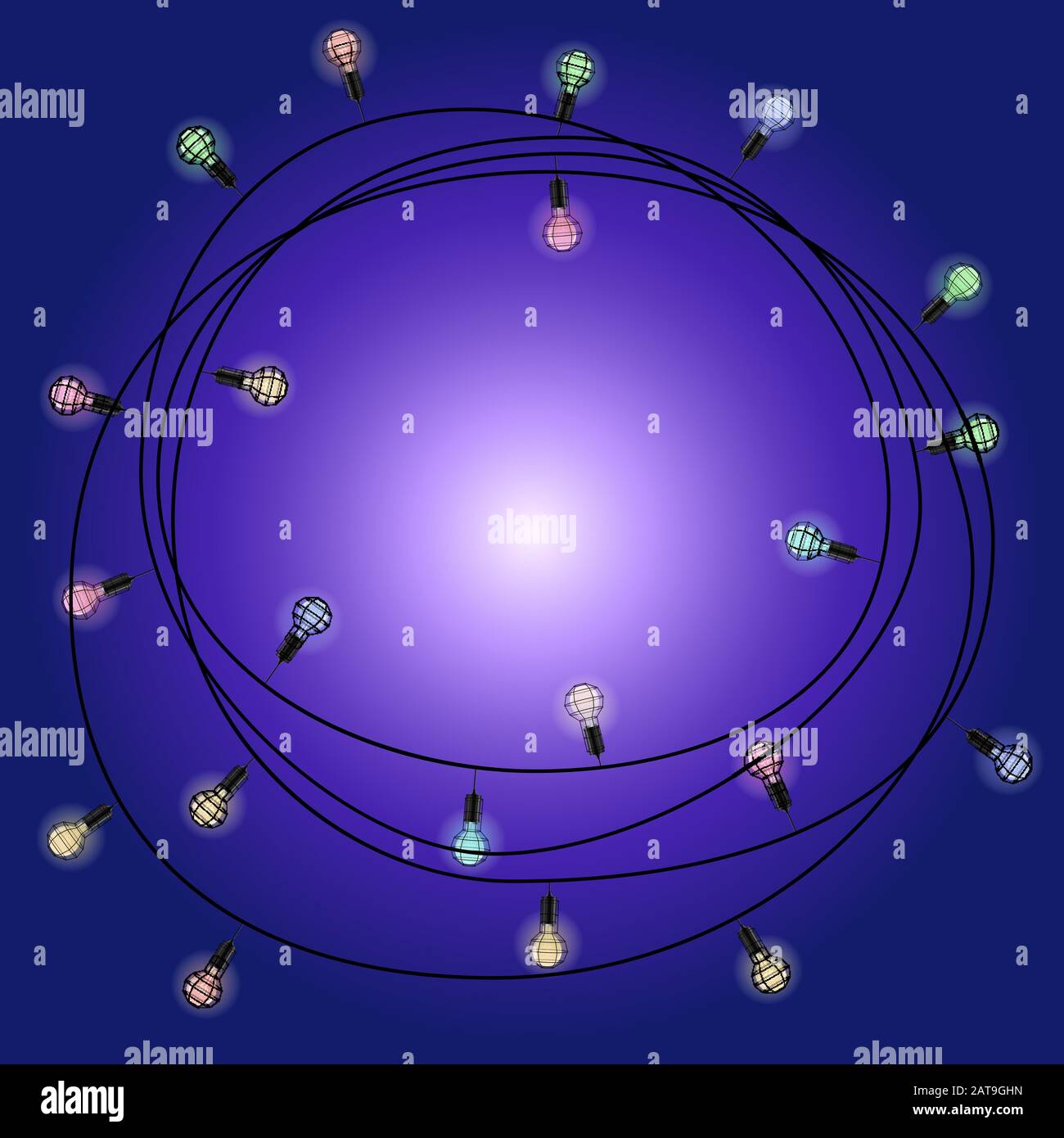 Old Festive Motley Lightbulbs - Vector Illustration Stock Vector Image ...