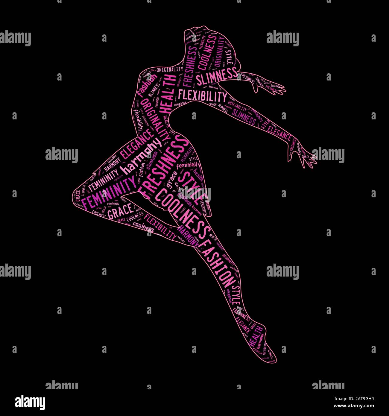 Graceful Dancer Girl Tag Cloud - Vector Illustration Stock Vector Image ...