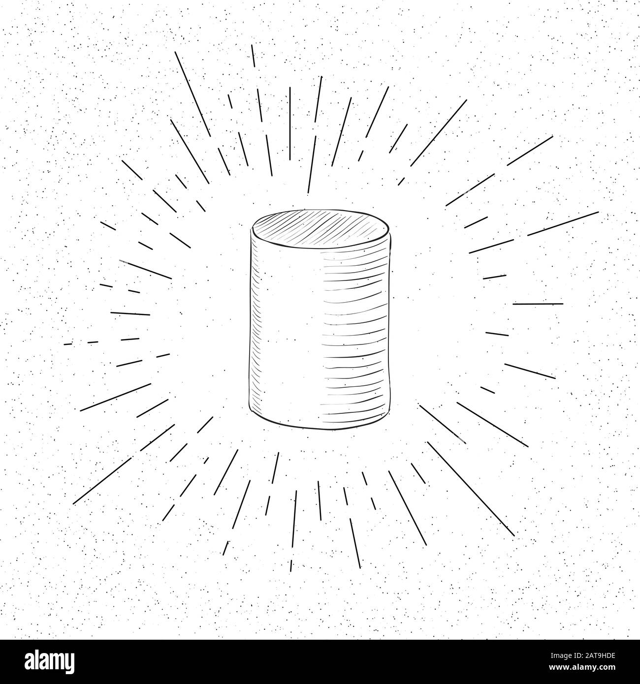 Symbol of Hand Drawn Cylinder - Cylinder Icon Concept - Vector ...