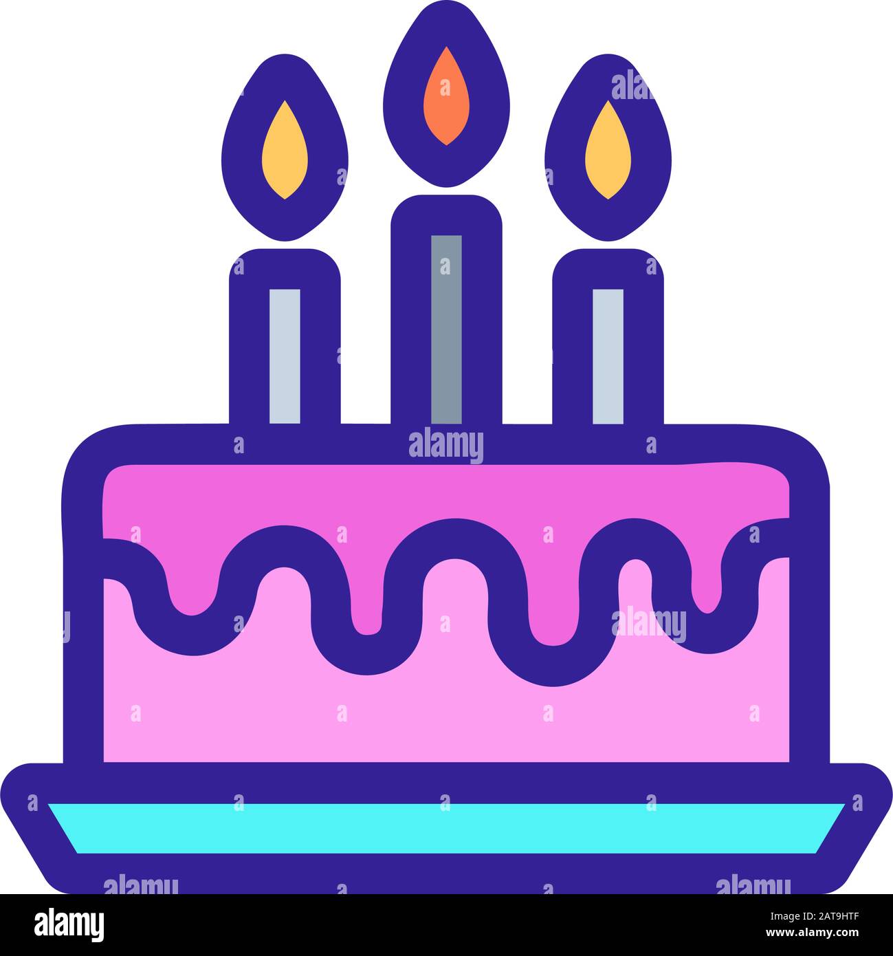 Festive cake icon vector. Isolated contour symbol illustration Stock Vector Image & Art - Alamy