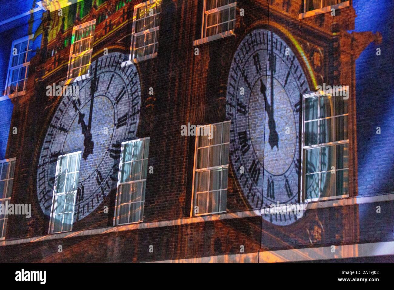 Westminster, UK. 31st Jan, 2020. The countdown clock on the wall of ...