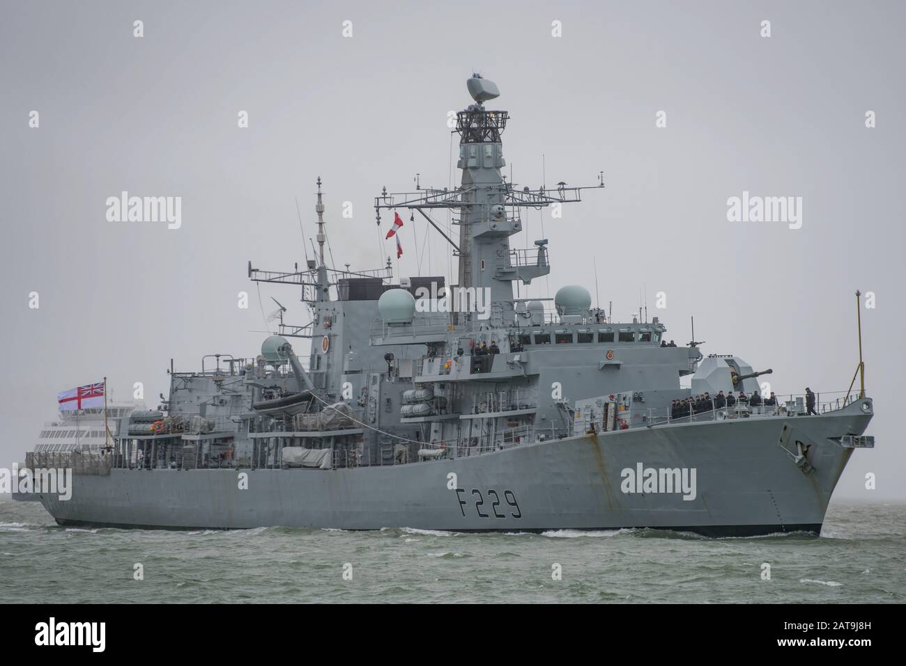 The Royal Navy Type 23 Duke Class frigate HMS Lancaster (F229) arriving ...