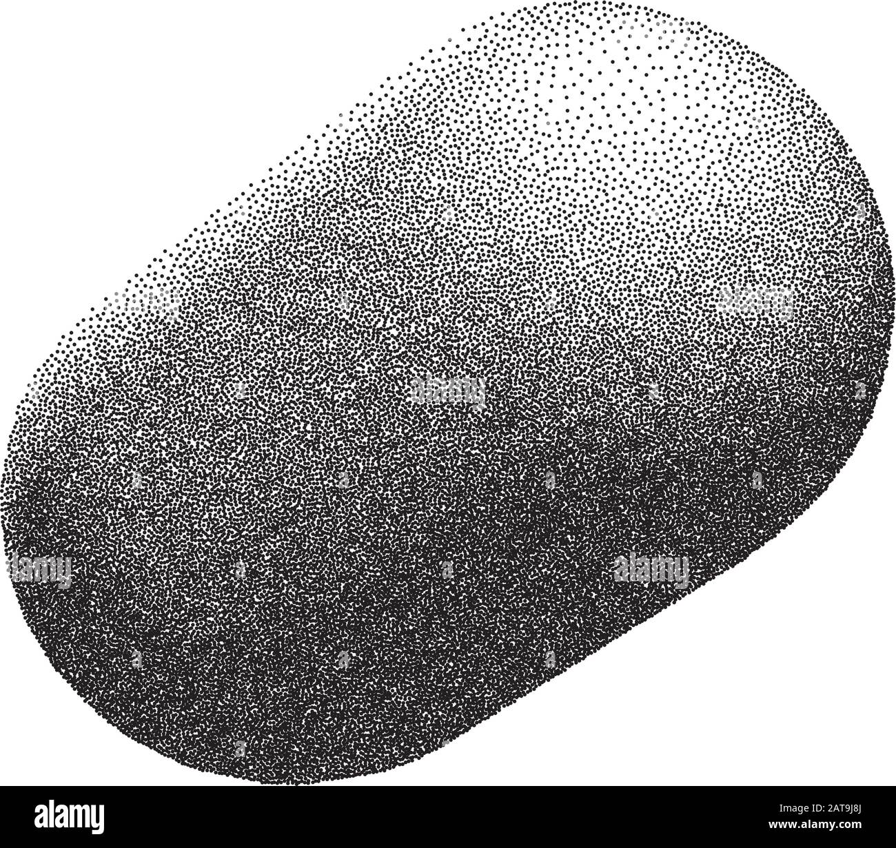 Vector Halftone Stippled Geometric Figure Illustration - 3D Ellipsoid ...