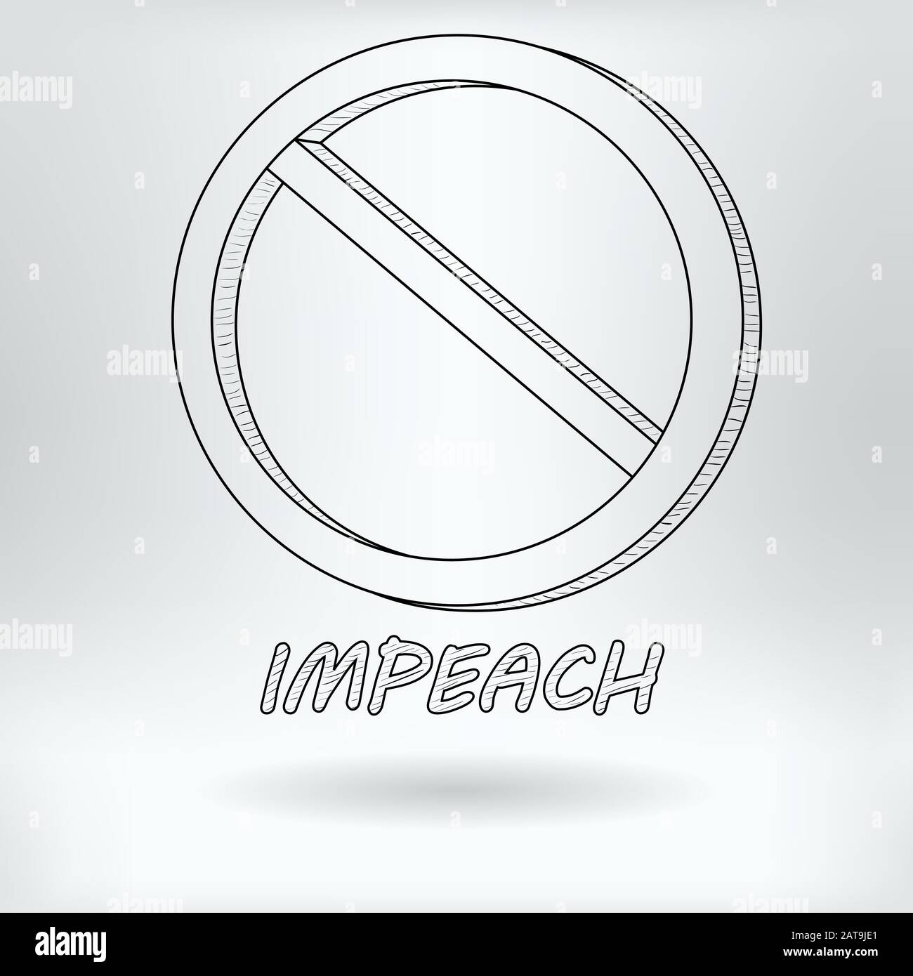 Cartoon Symbol of Impeachment - Political Ban Concept - Drawing Sketch ...