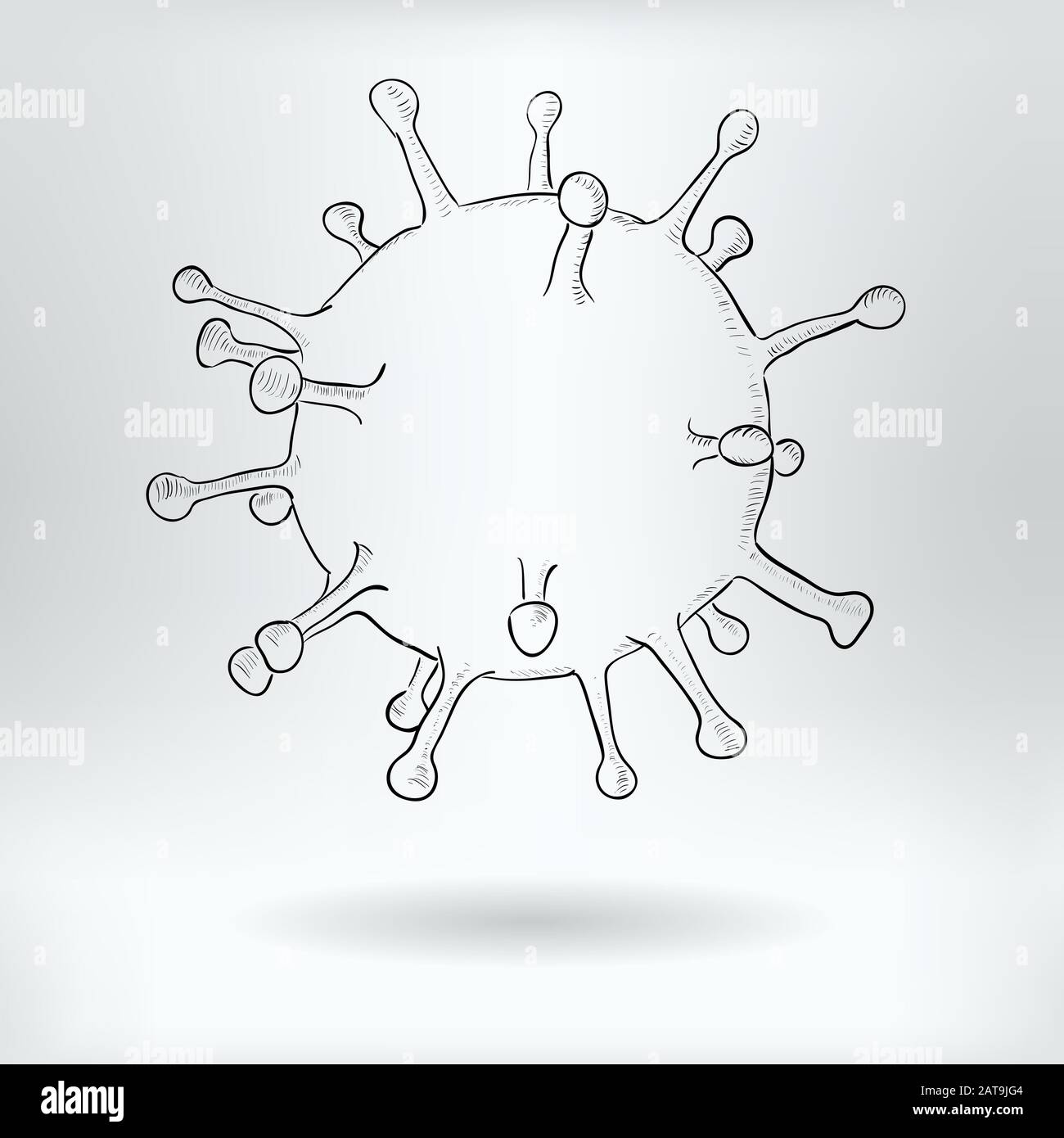 Cartoon Symbol of Virus - Science Virology Concept - Drawing Sketch ...