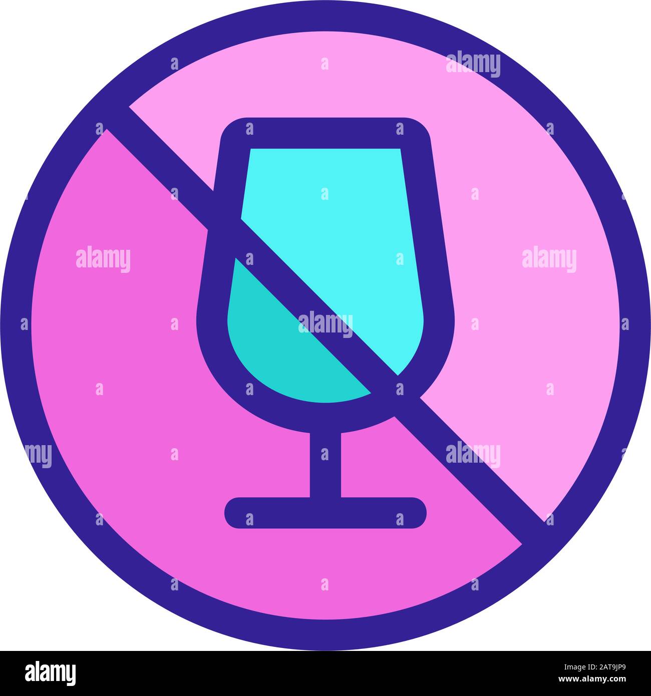 Alcohol is forbidden vector icon. Isolated contour symbol illustration ...