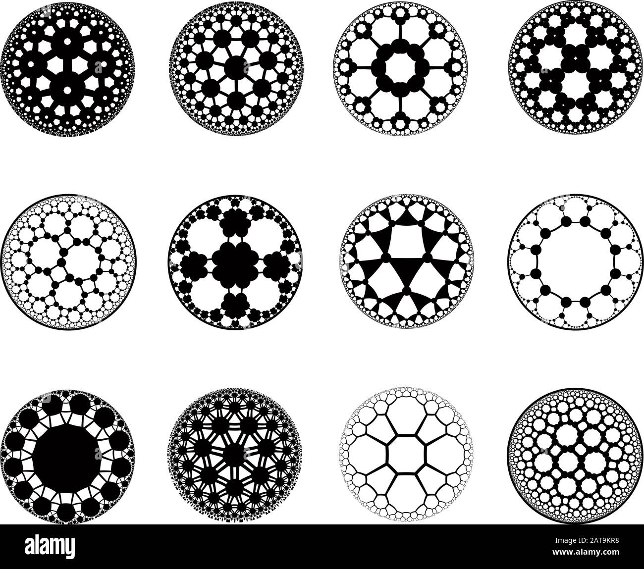 Set of Apollonian Gasket Fractals - Vector Illustration Stock Vector ...