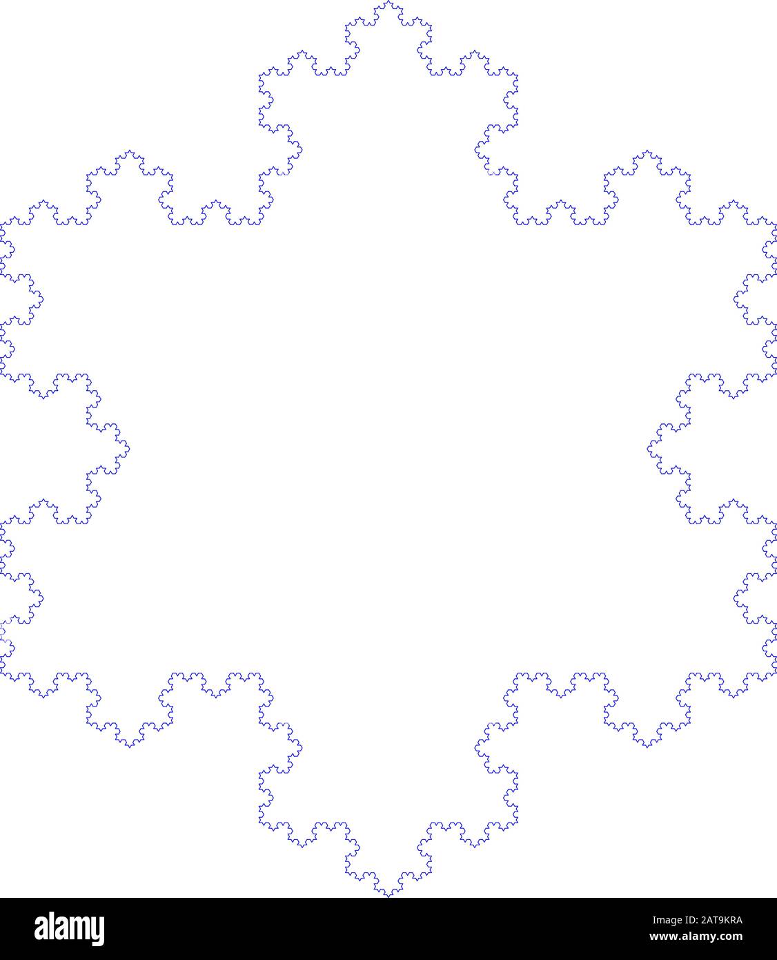 Flat Vector Computer Generated Koch Snowflake L-system Fractal - Generative Art Stock Vector ...