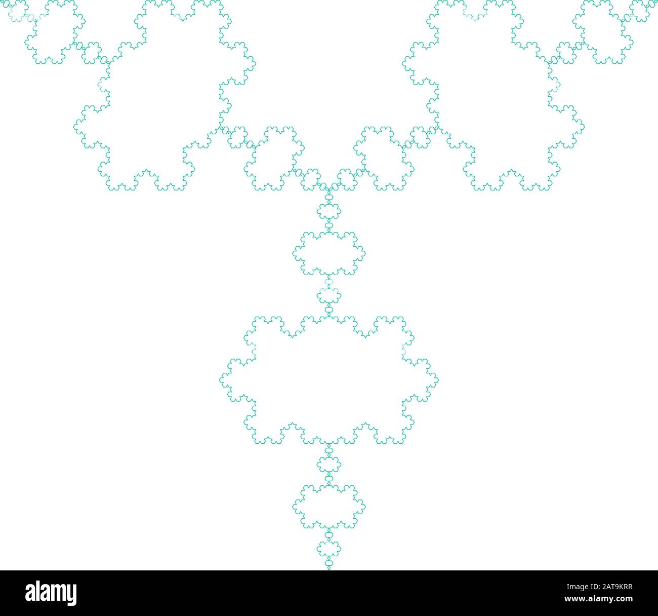 Flat Vector Computer Generated Reverse Koch Island L-system Fractal - Generative Art Stock ...