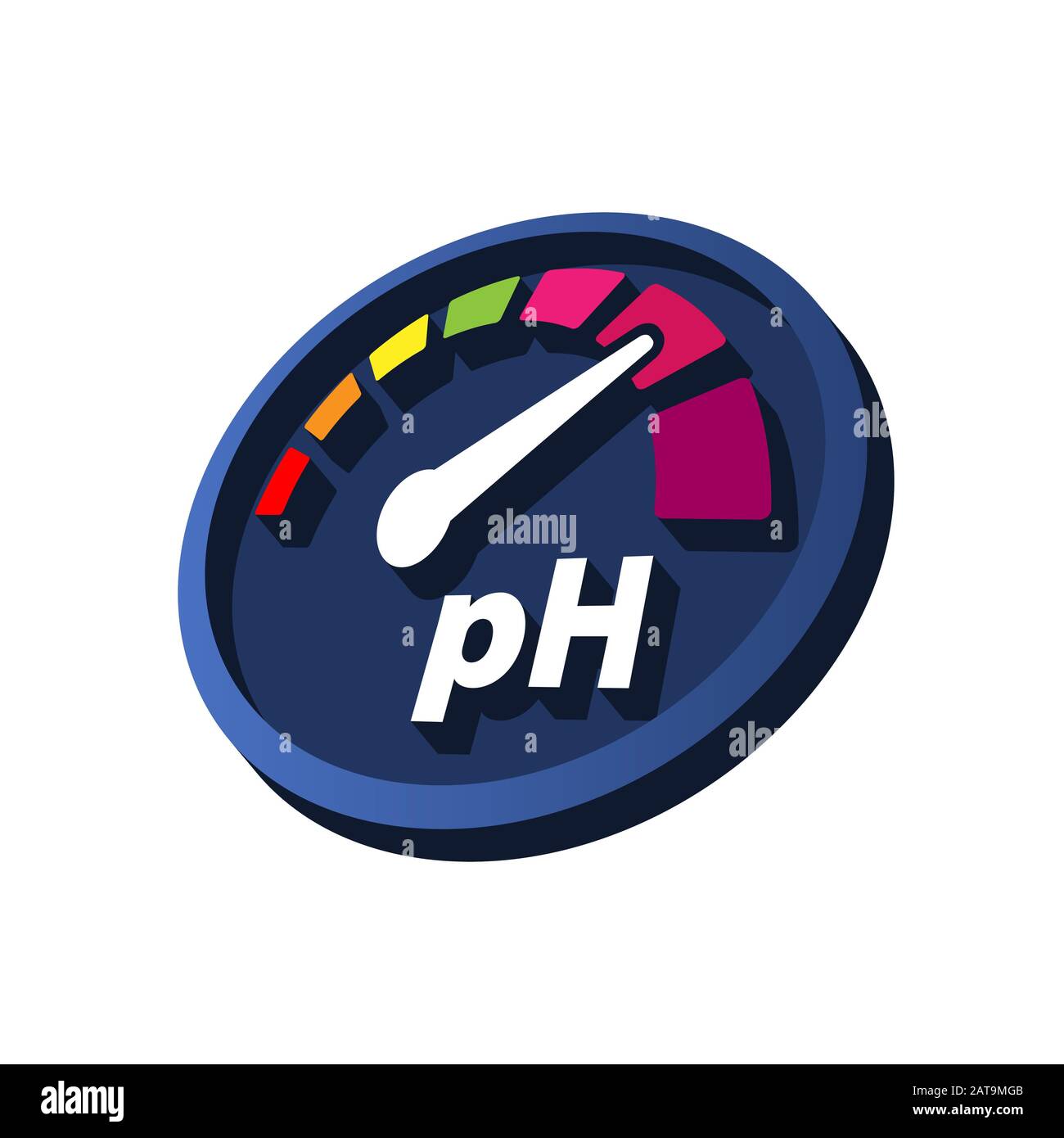 pH increase measurement perspective round volumetric vector icon ...