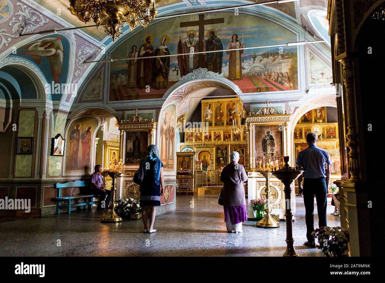 People worship in the Church on Blood in Honour of All Saints ...