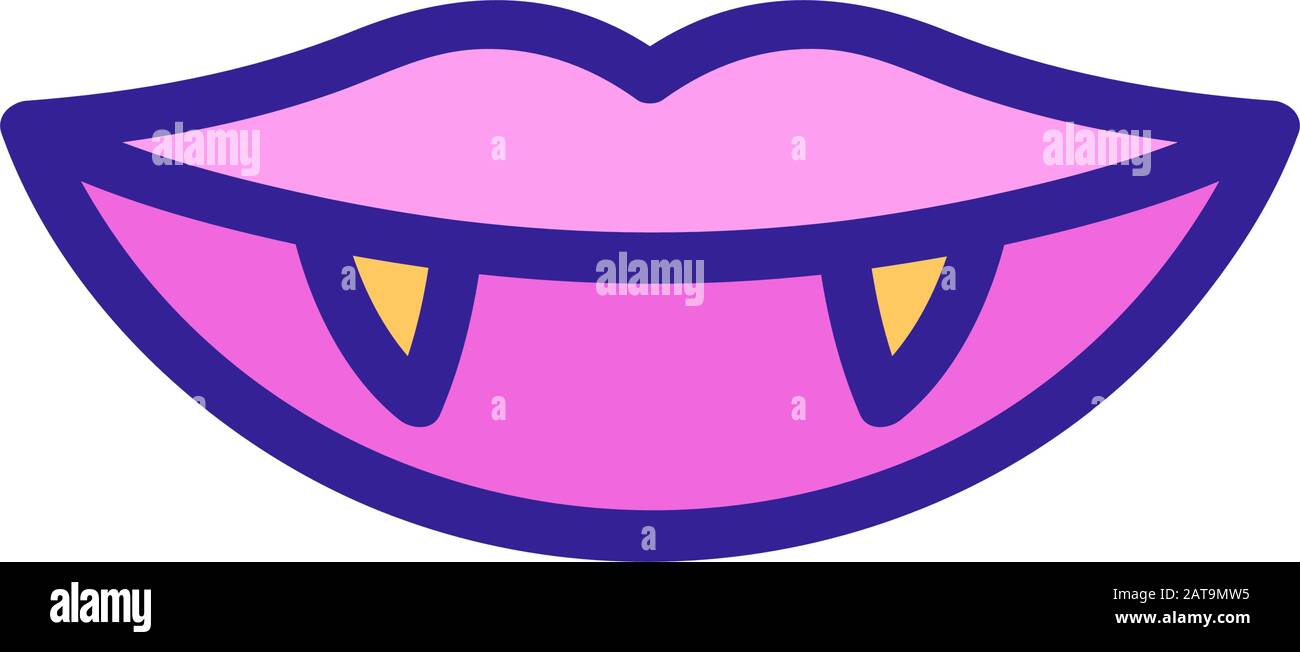 Vampire icon fangs vector. Isolated contour symbol illustration Stock ...