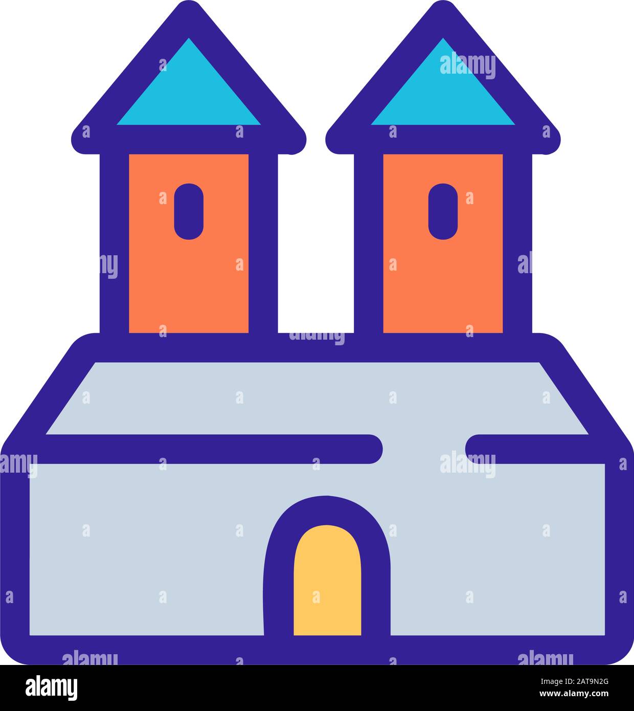 Ancient castle icon vector. Isolated contour symbol illustration Stock ...