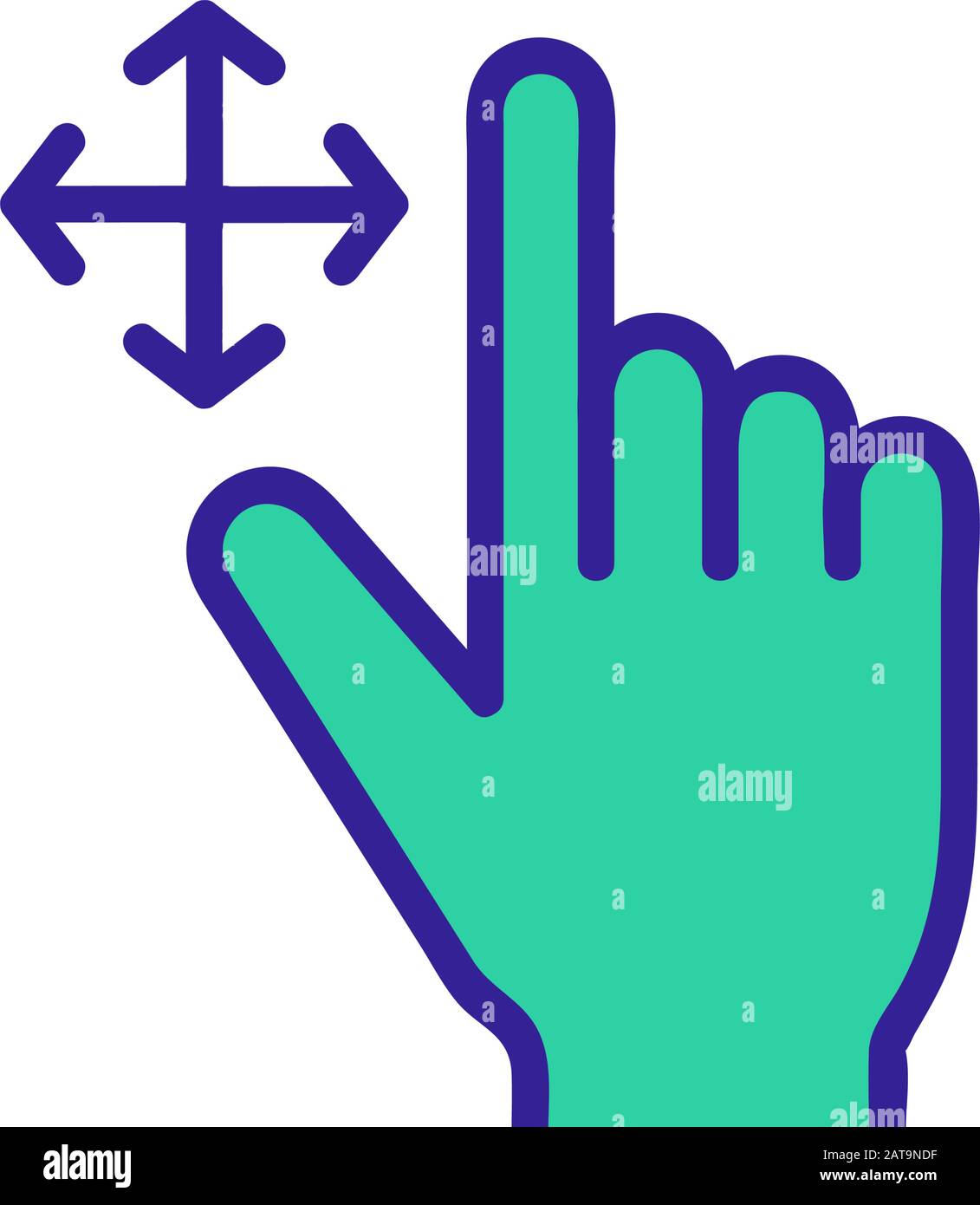 control on the touchscreen icon vector. Isolated contour symbol ... control on the touchscreen icon vector. Isolated contour symbol ...