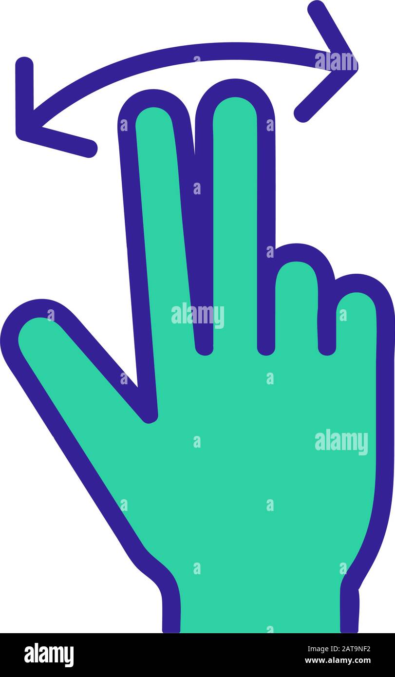 control on the touchscreen icon vector. Isolated contour symbol ...