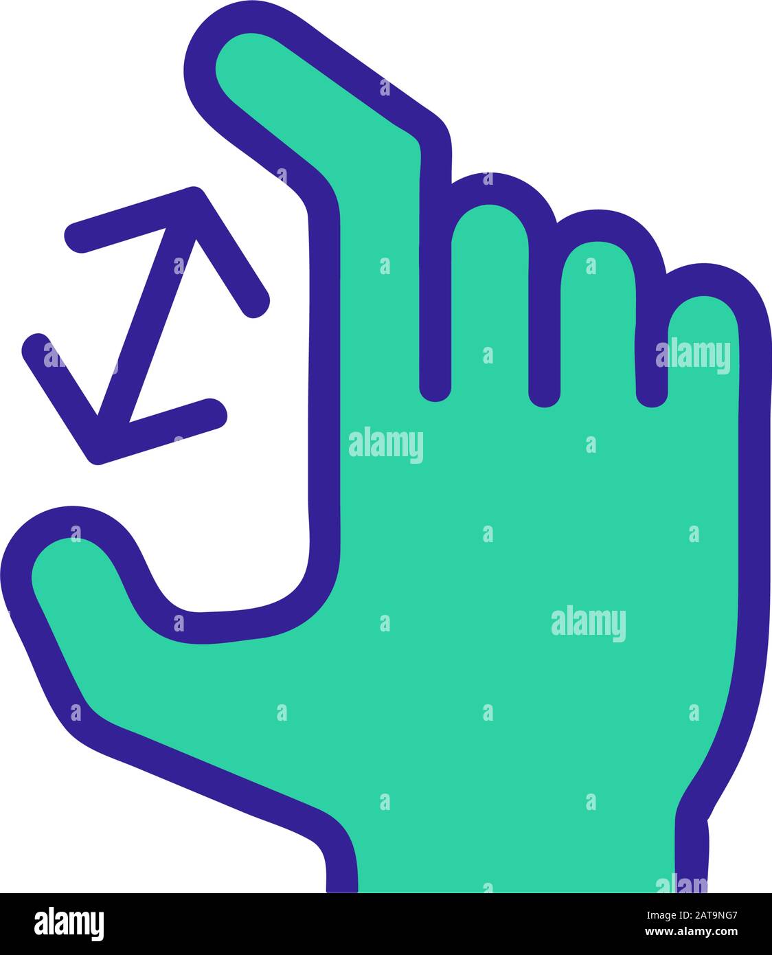 control on the touchscreen icon vector. Isolated contour symbol ...