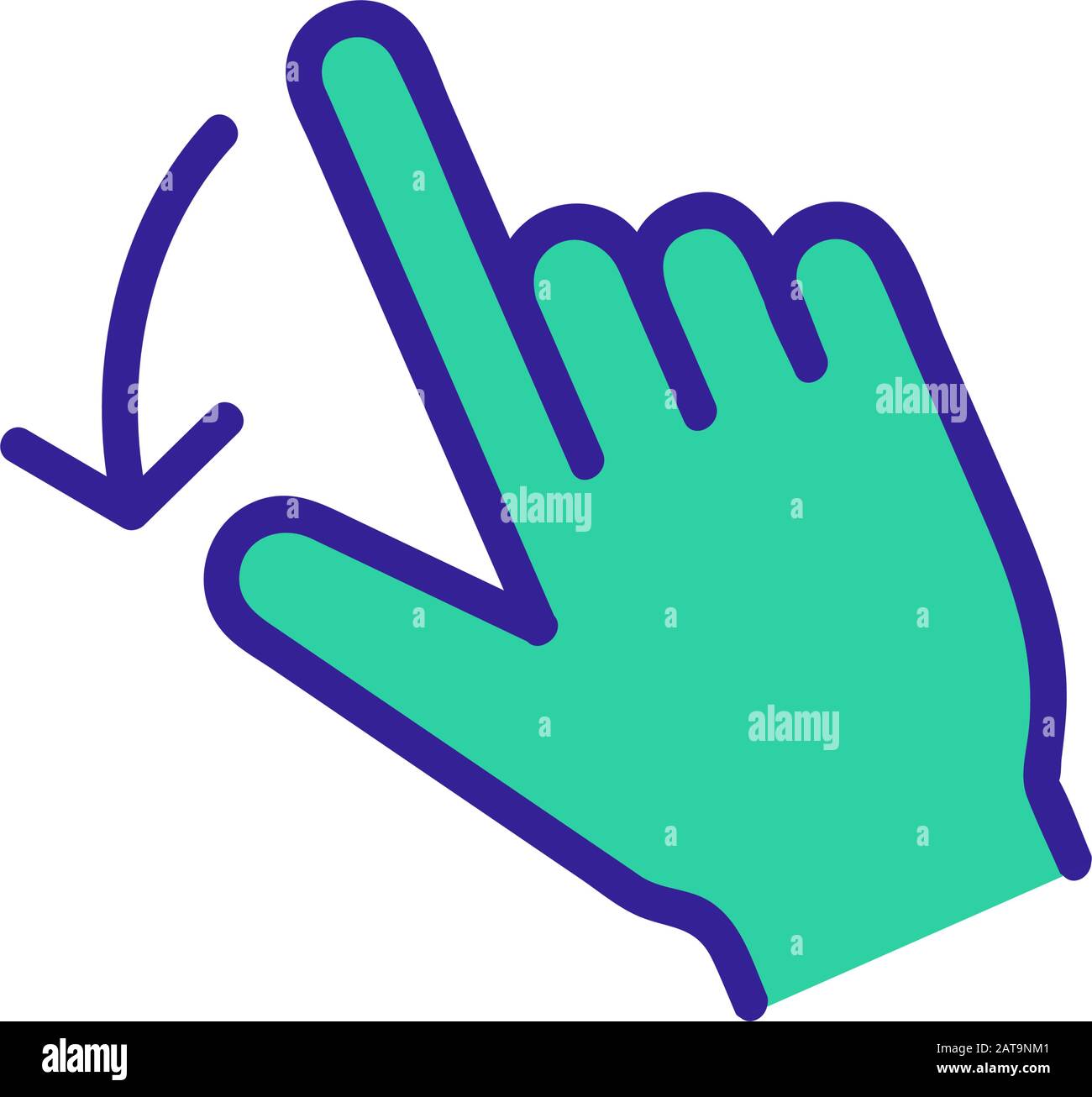 control on the touchscreen icon vector. Isolated contour symbol ...