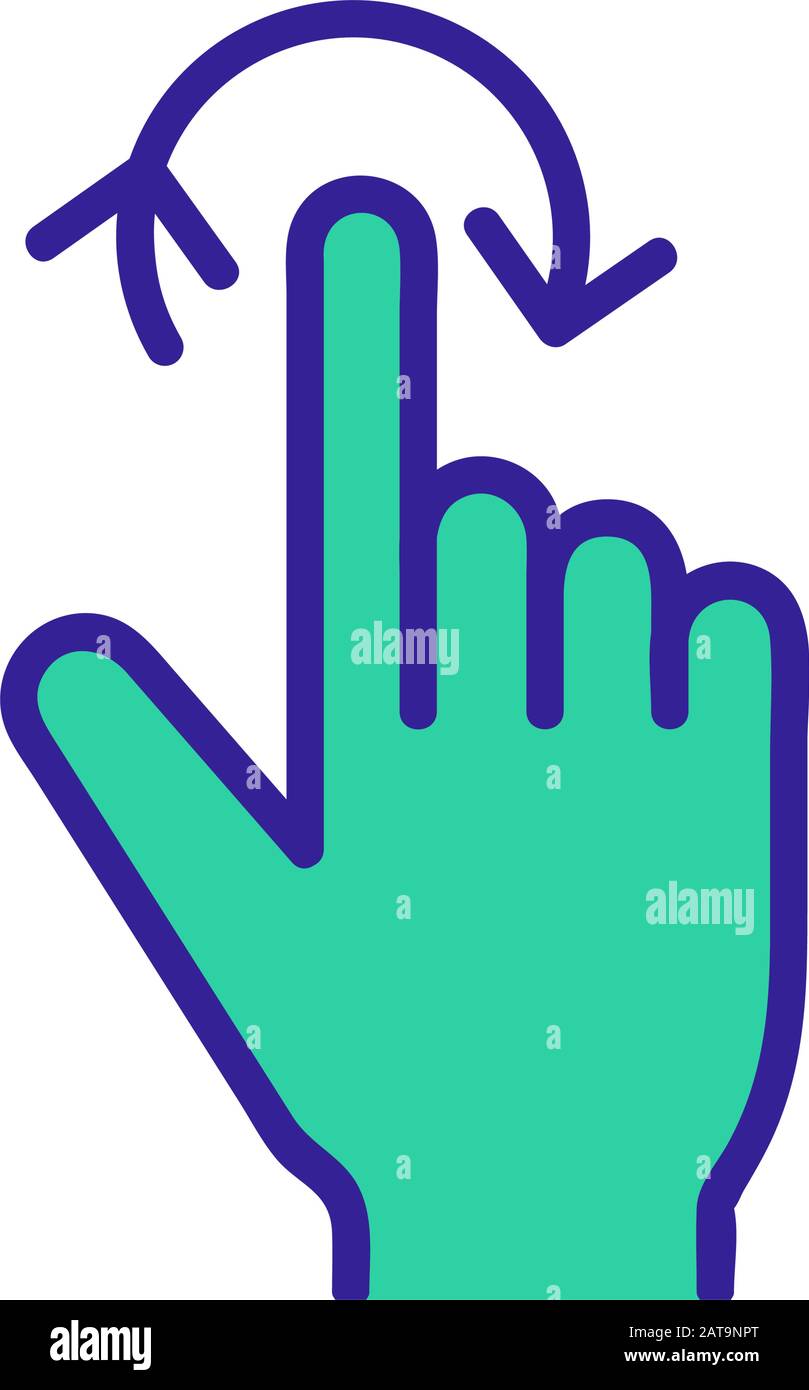 control on the touchscreen icon vector. Isolated contour symbol ...