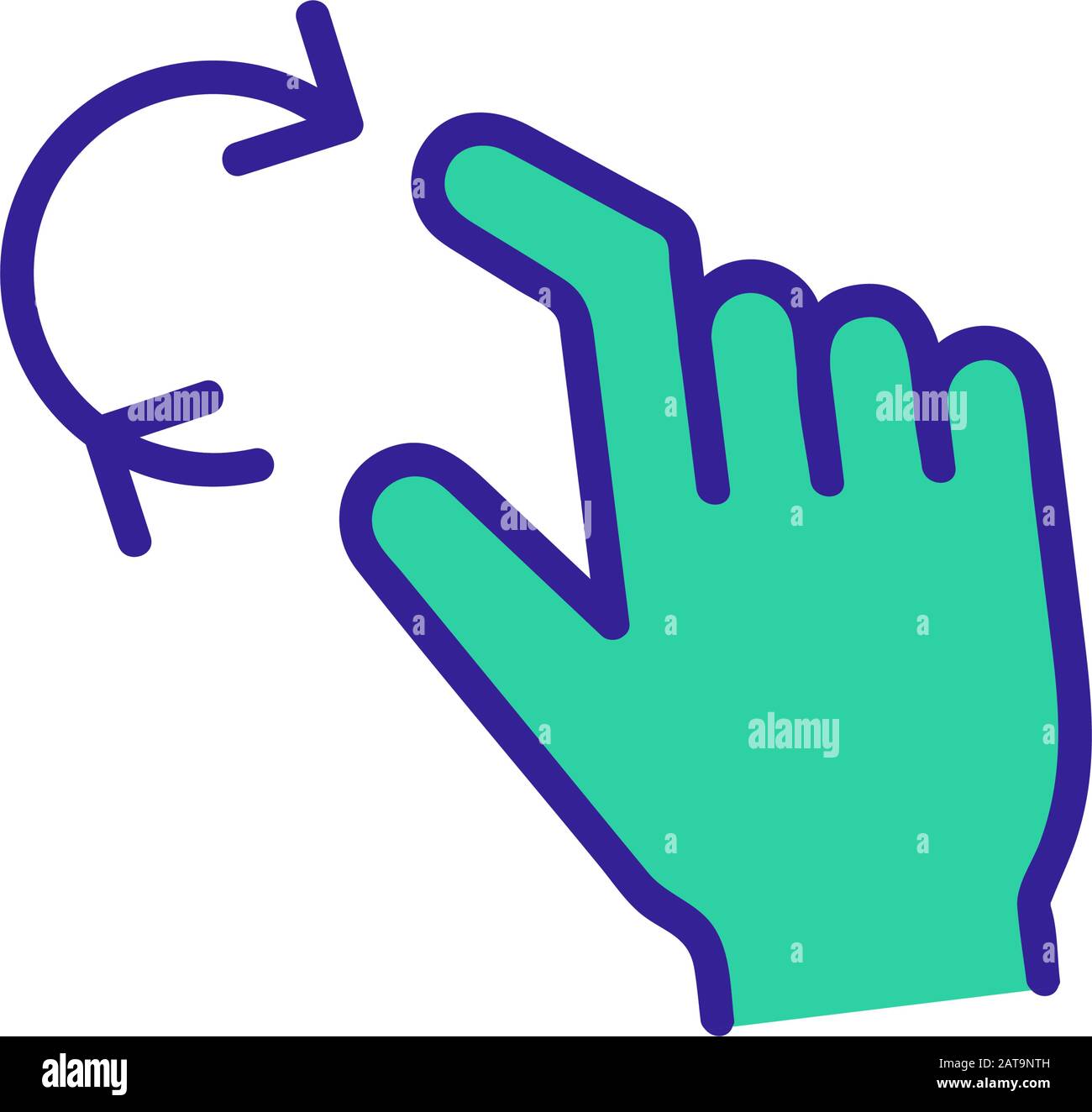 control on the touchscreen icon vector. Isolated contour symbol ...