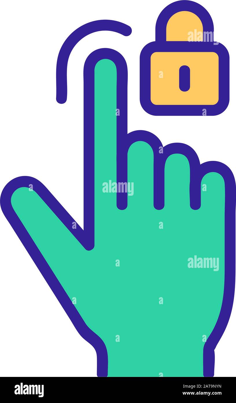 control on the touchscreen icon vector. Isolated contour symbol ...