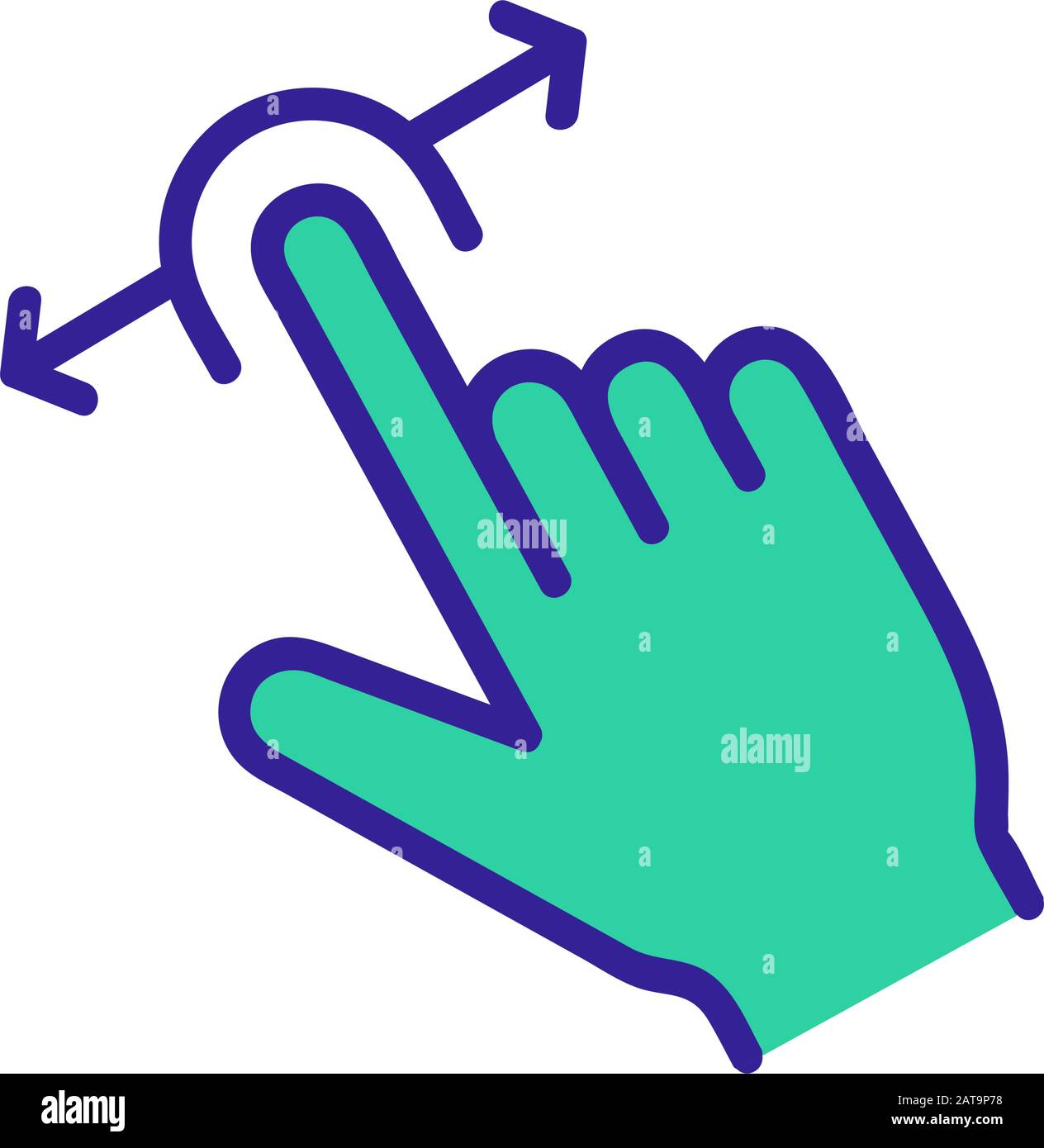 control on the touchscreen icon vector. Isolated contour symbol ...