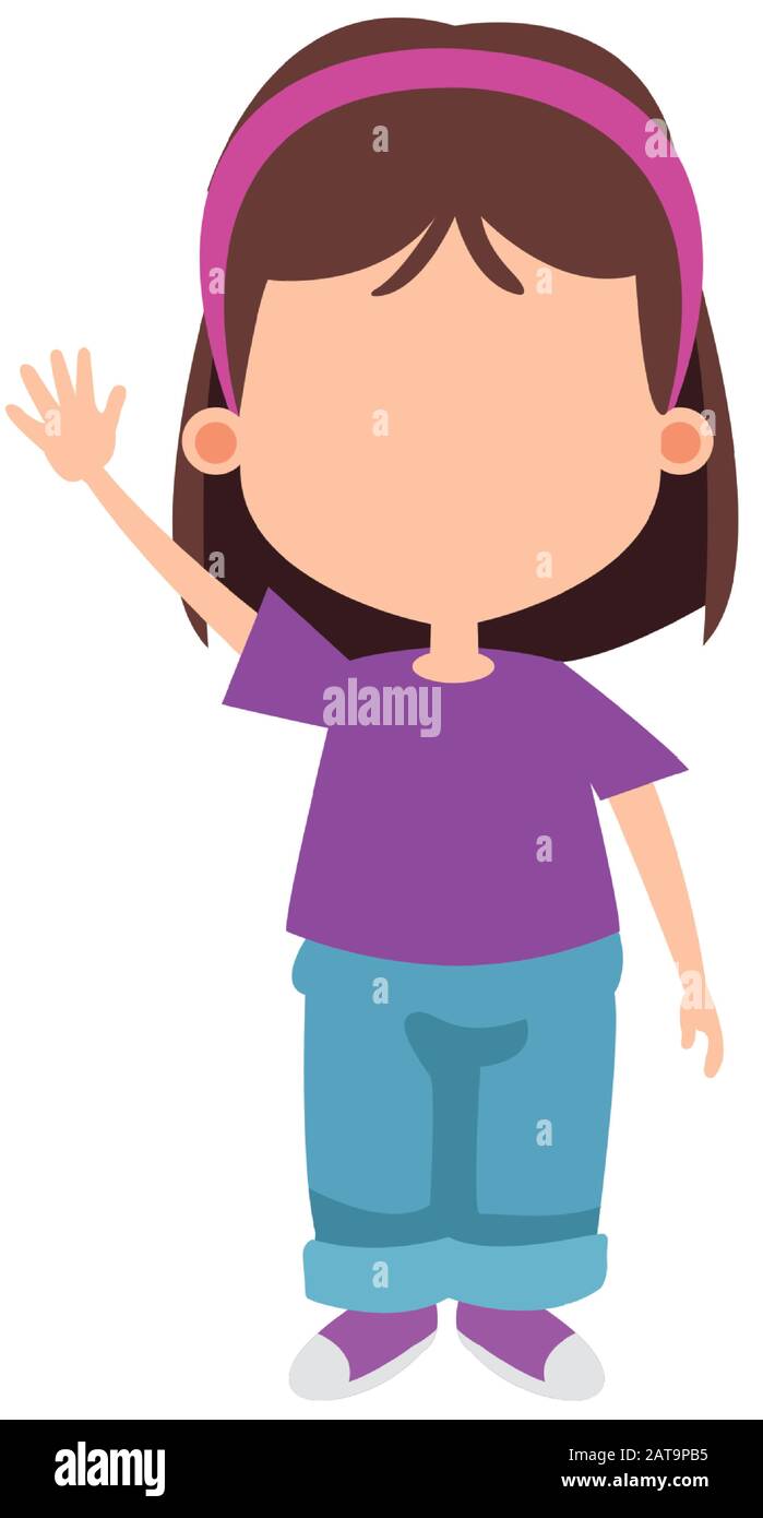 avatar cute girl waving icon Stock Vector Image & Art - Alamy