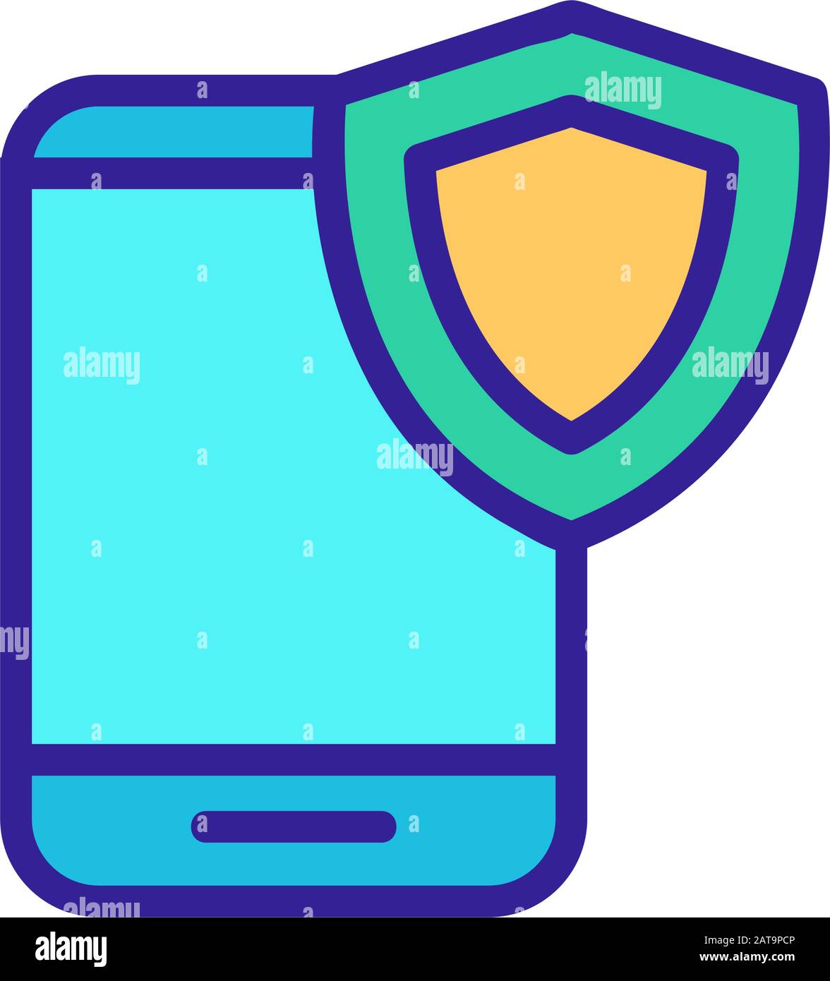 Phone icon vector protection app. Isolated contour symbol illustration ...