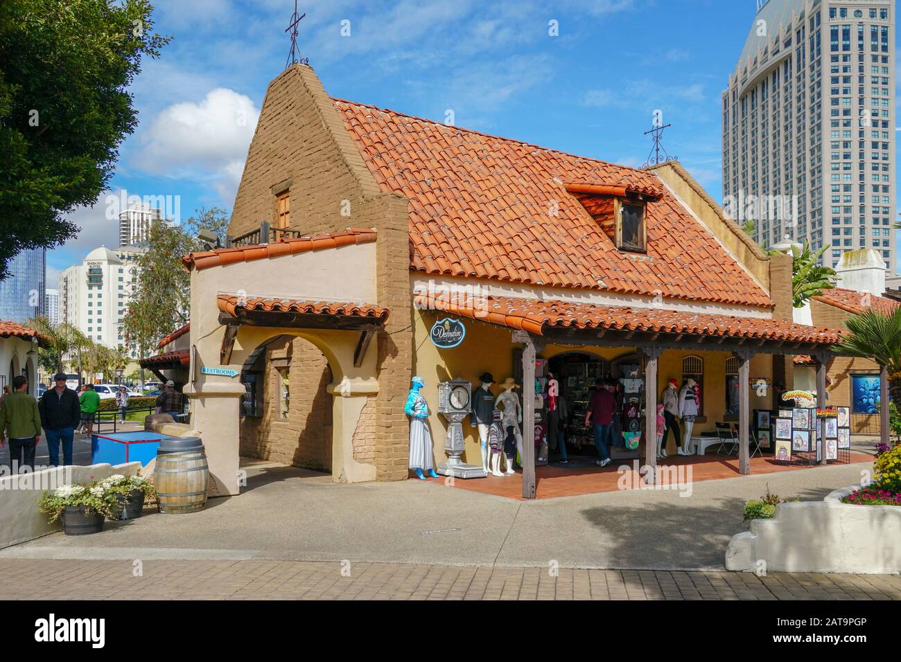 Seaport Village, waterfront shopping and dining complex adjacent to San ...