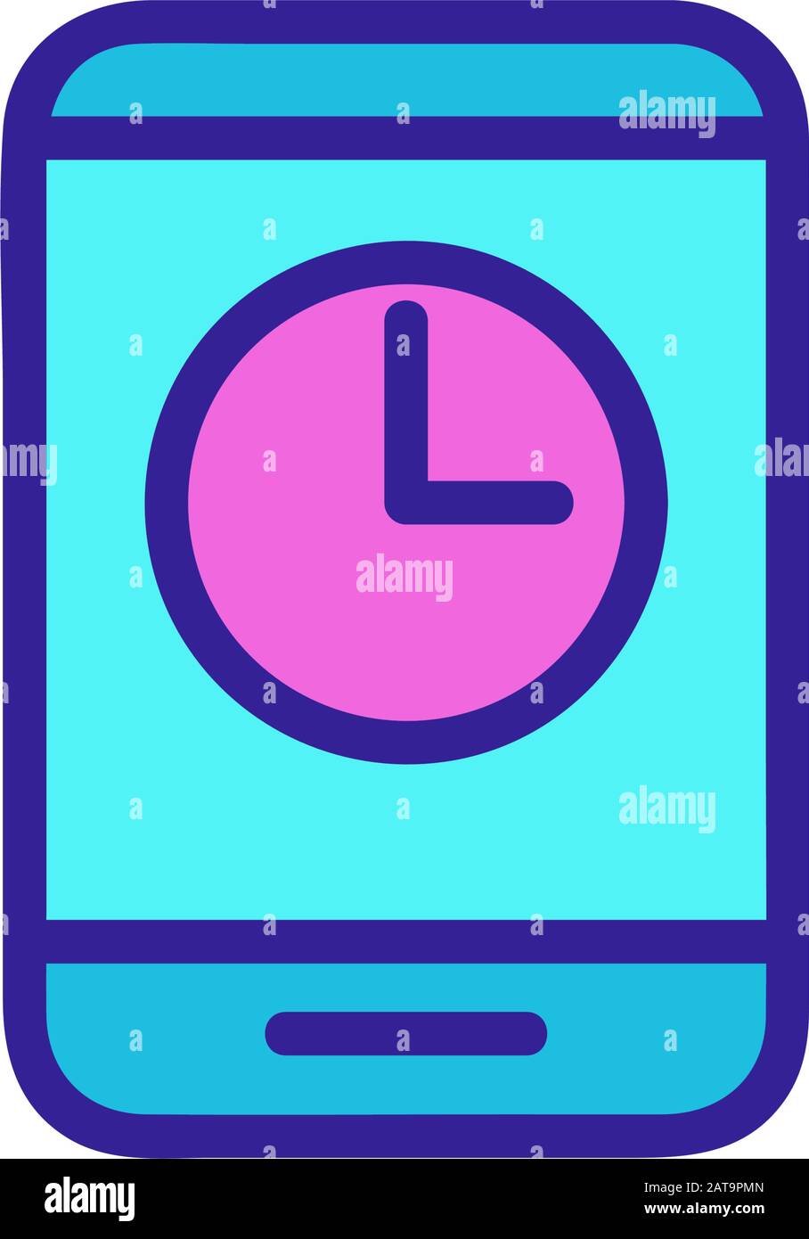 Phone and time icon vector. Isolated contour symbol illustration Stock ...