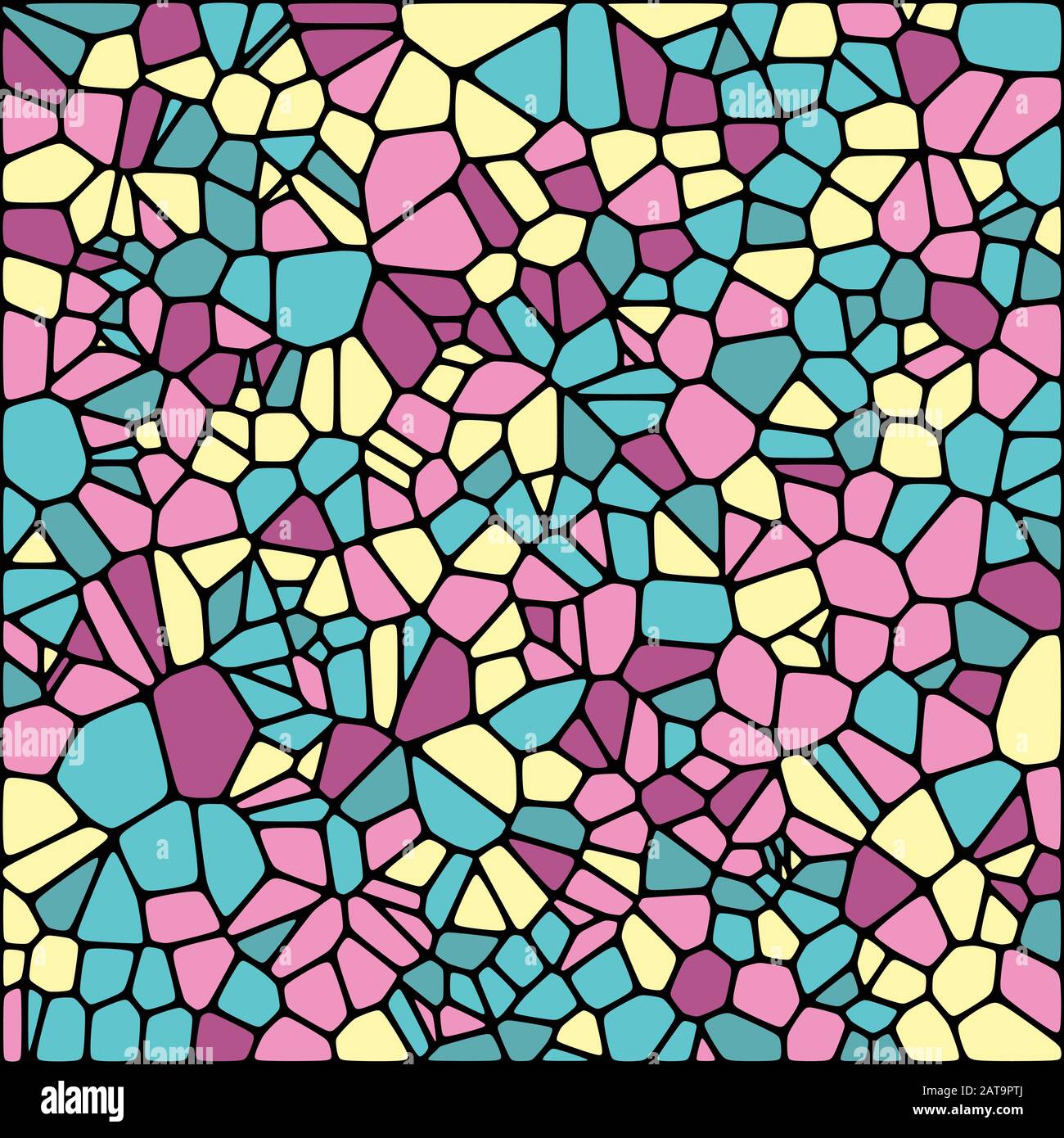 Vector Abstract Geometric Voronoi Background. Trendy Irregular Voronoi Lattice Polygonal Mosaic ...