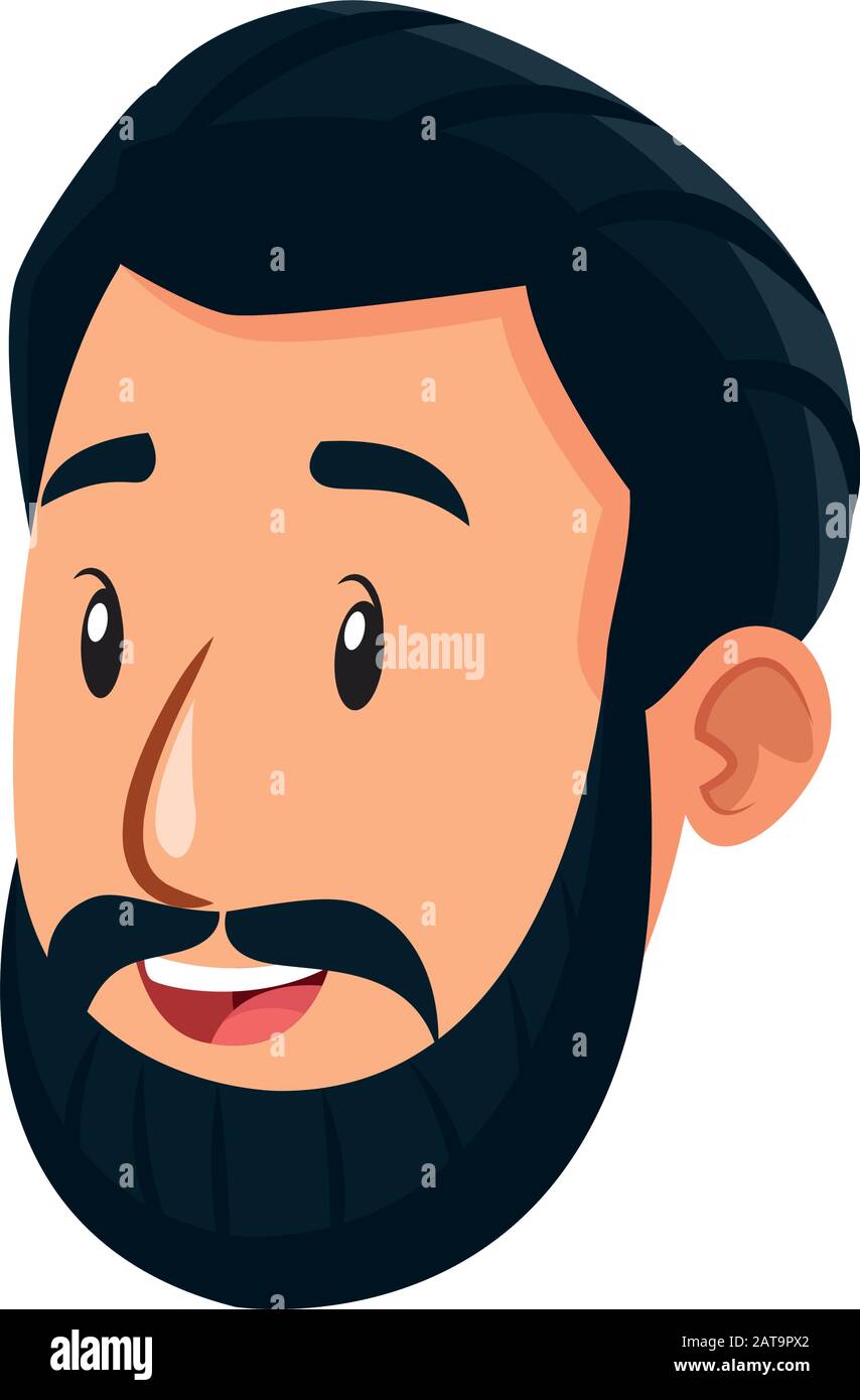 cartoon man with beard icon, colorful design Stock Vector Image & Art ...