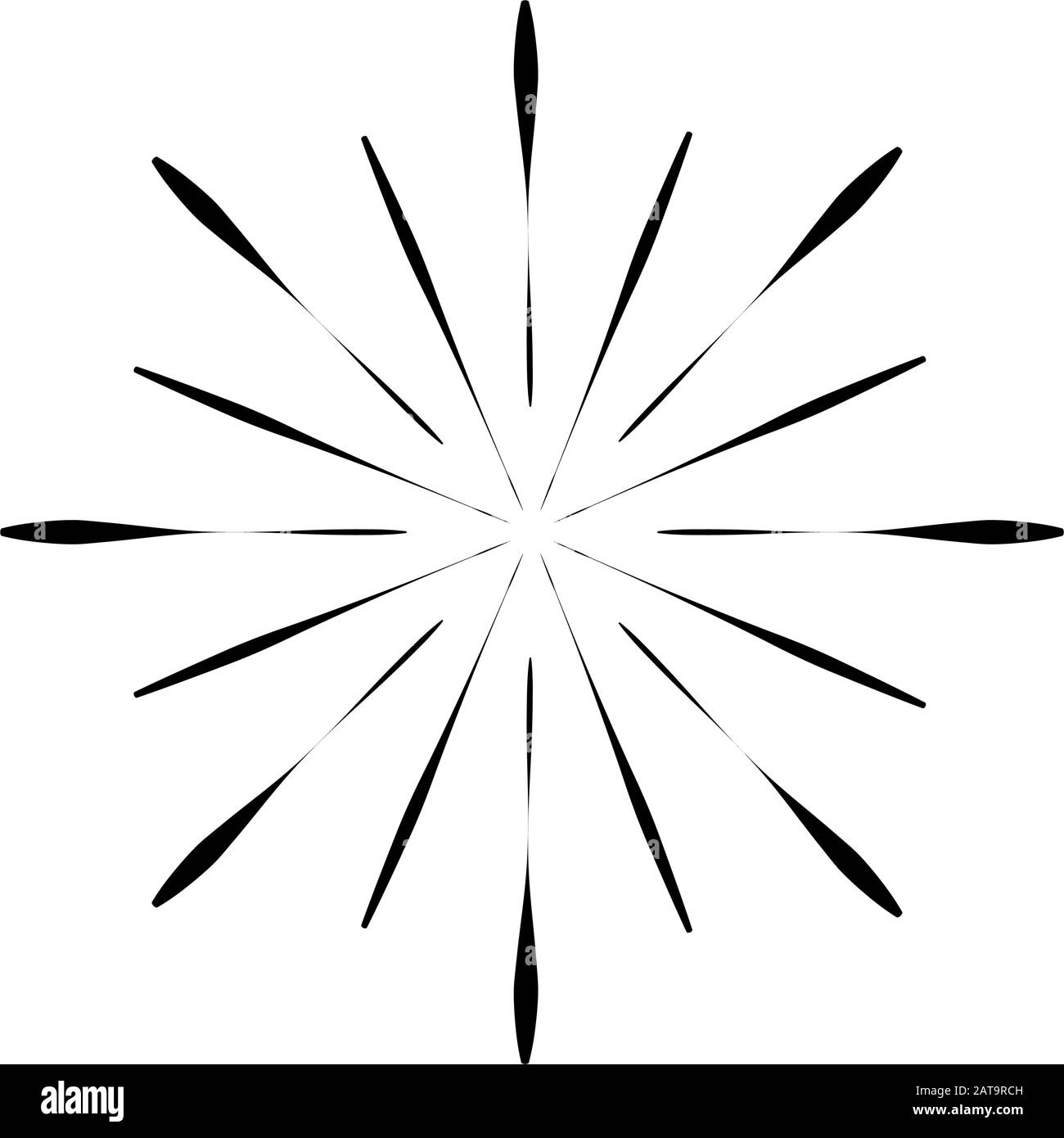 Retro Sun Burst Shape and vintage hand drawn sunburst explosion. Light ...